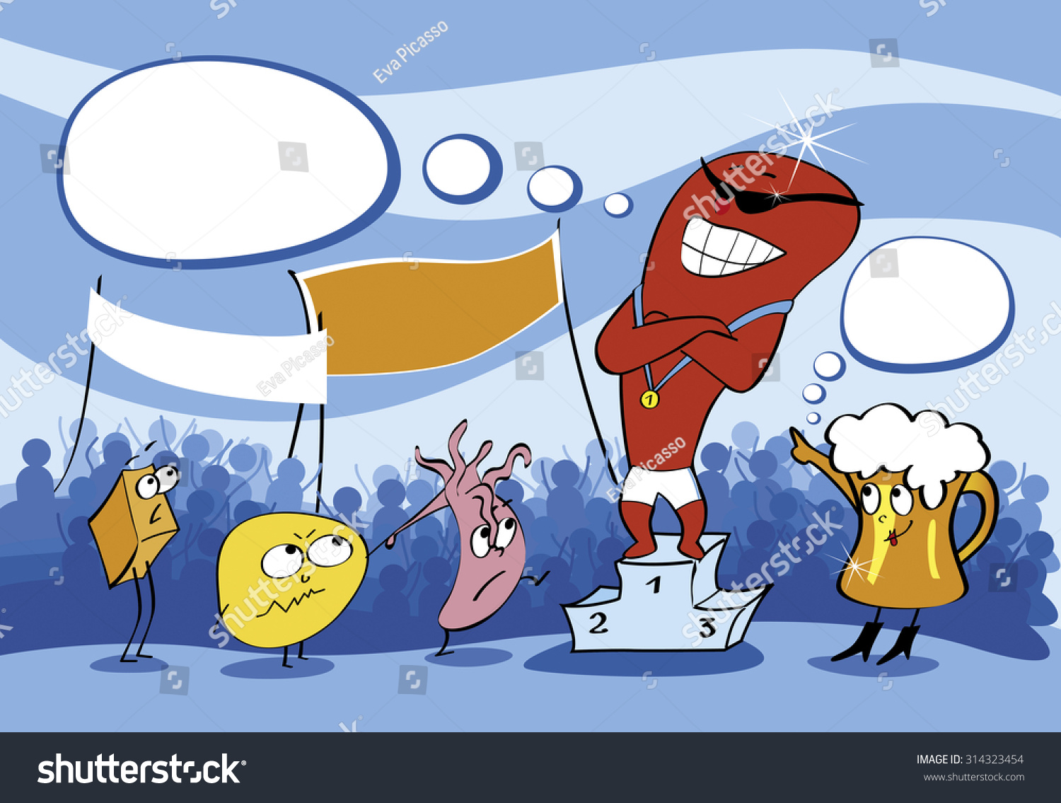 Funny Vector Food Stock Vector (Royalty Free) 314323454