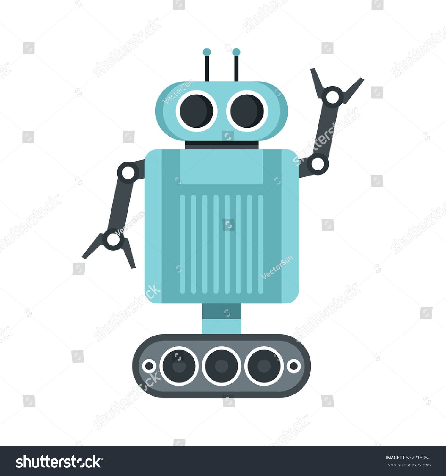 Funny Vector Robot Flat Style Isolated: เวกเตอร์สต็อก (ปลอดค่าลิขสิทธิ์ ...