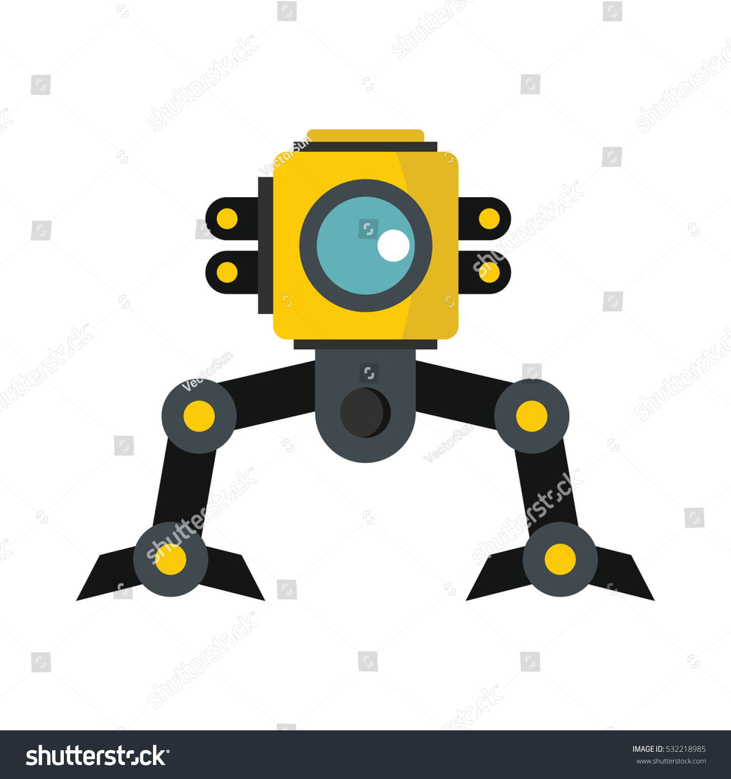 Funny Vector Robot Flat Style Isolated Stock Vector (Royalty Free ...