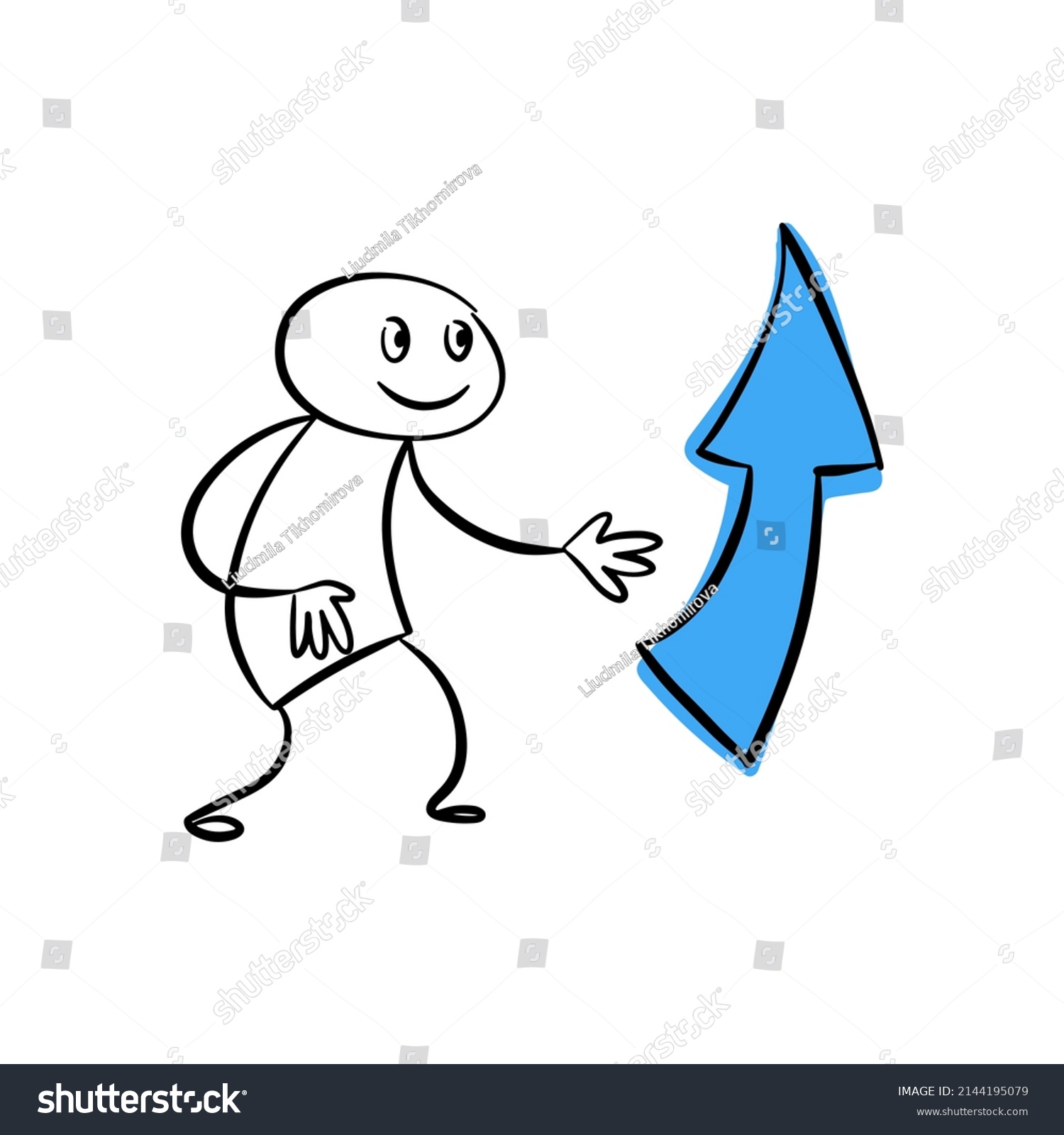 Funny Vector Stickman Colored Arrow Stock Vector (Royalty Free ...