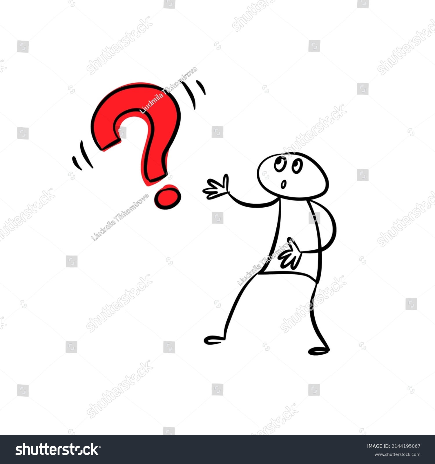 Funny Vector Stickman Question Symbol Stock Vector (Royalty Free ...