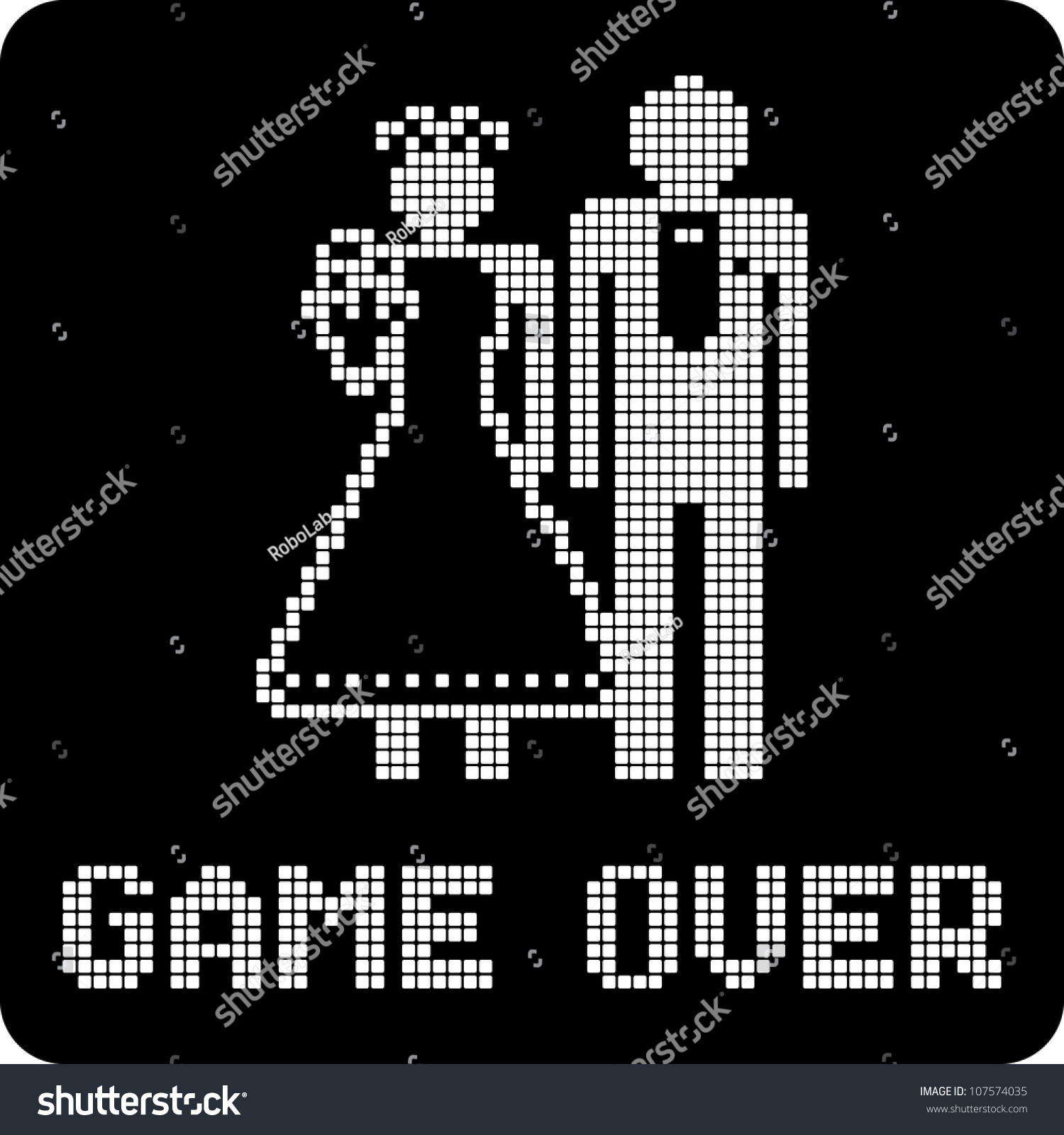 Funny Wedding Symbol Game Over Stock Vector (Royalty Free) 107574035