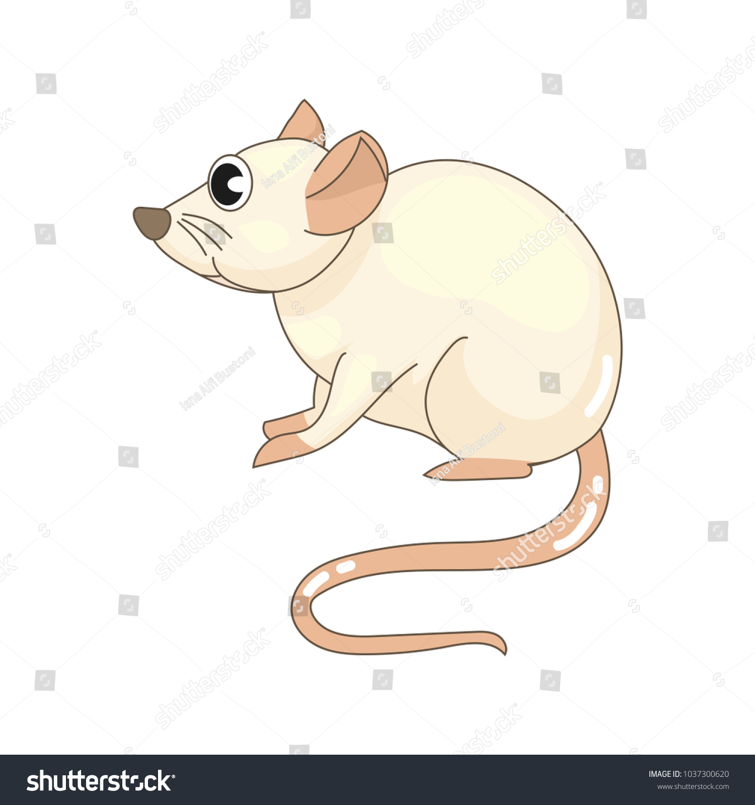 Funny White Mouse Vector Illustration Stock Vector (Royalty Free ...
