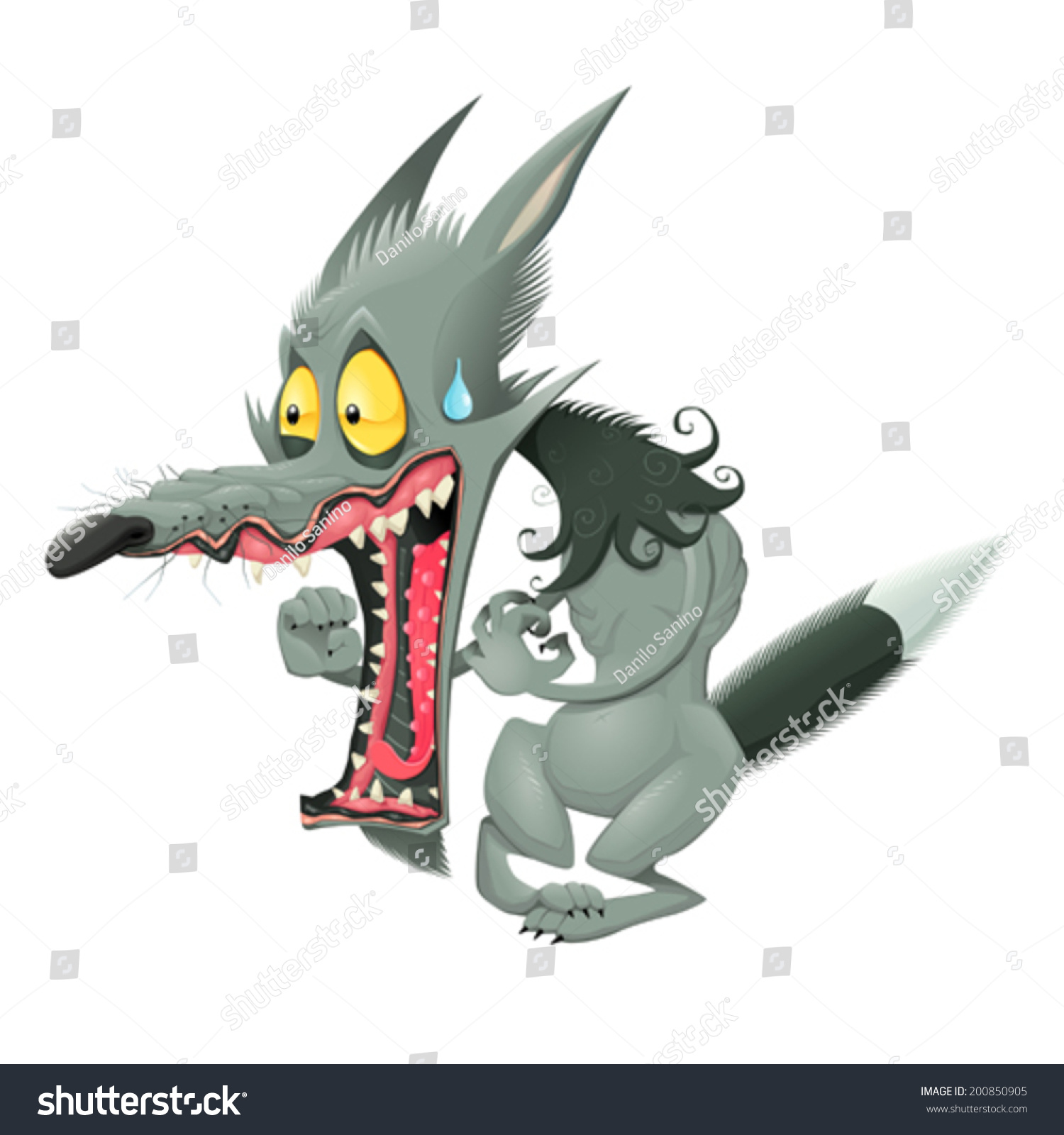 Funny Wolf Vector Cartoon Isolated Character Stock Vector (Royalty Free ...