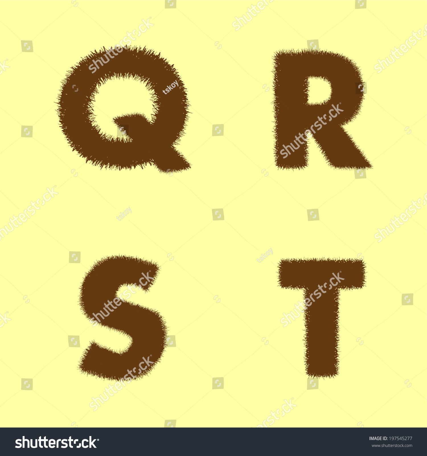 Furry Font 5 Stock Vector (Royalty Free) 197545277