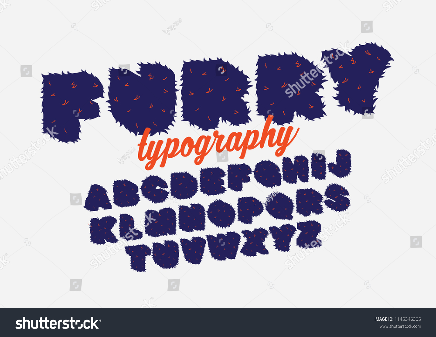 Furry Typography Design Vectorillustration: vector de stock (libre de ...