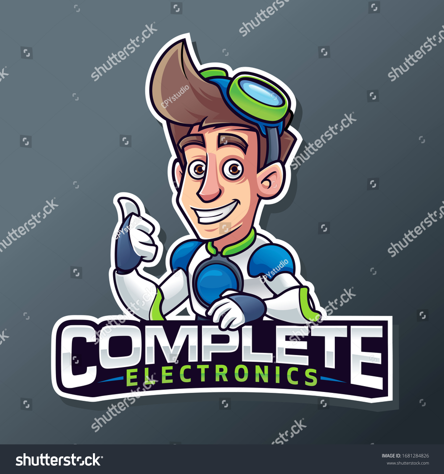 Future Computer Electronic Service Mascot Logo Stock Vector (Royalty ...