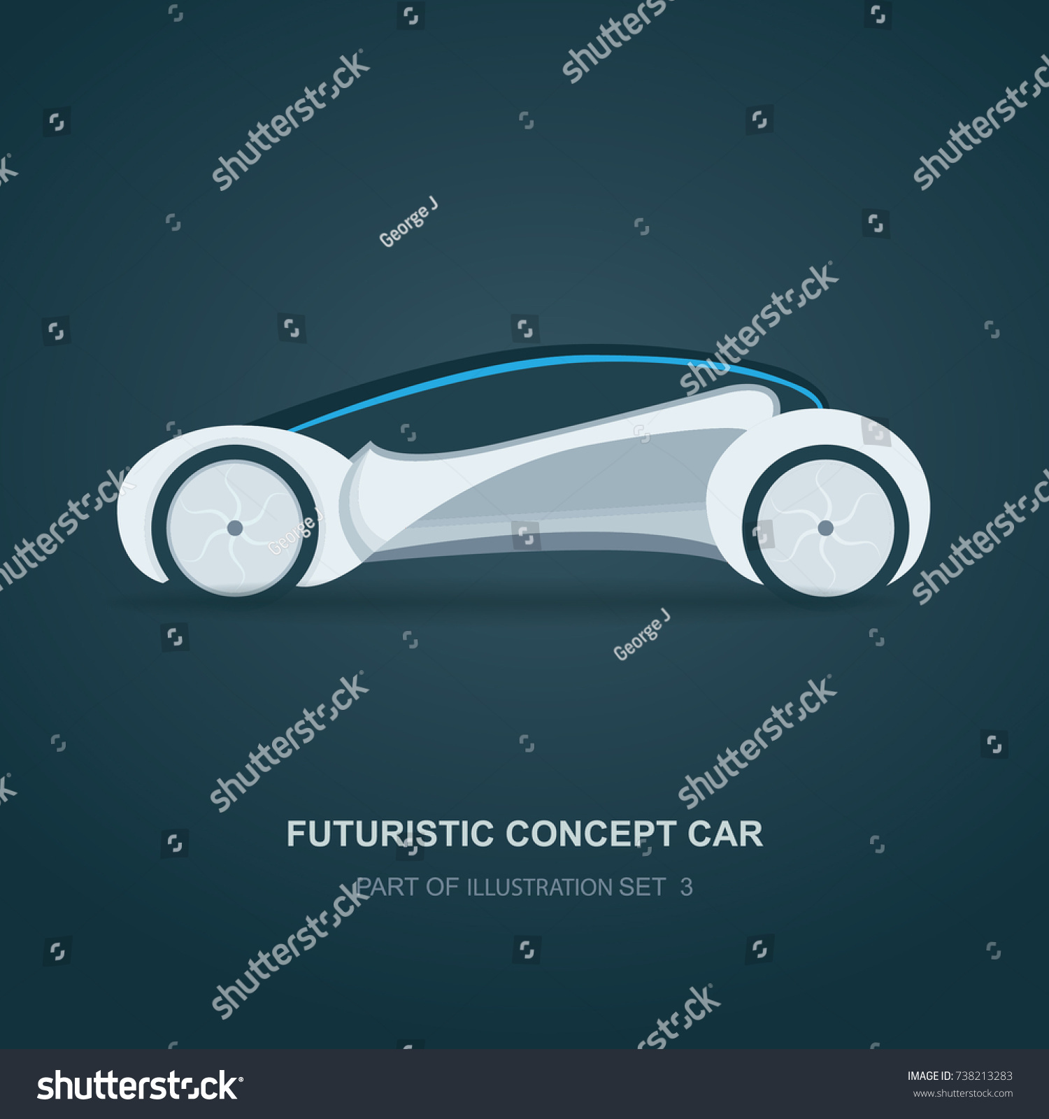 Future Concept Car Illustration Stock Vector (Royalty Free) 738213283