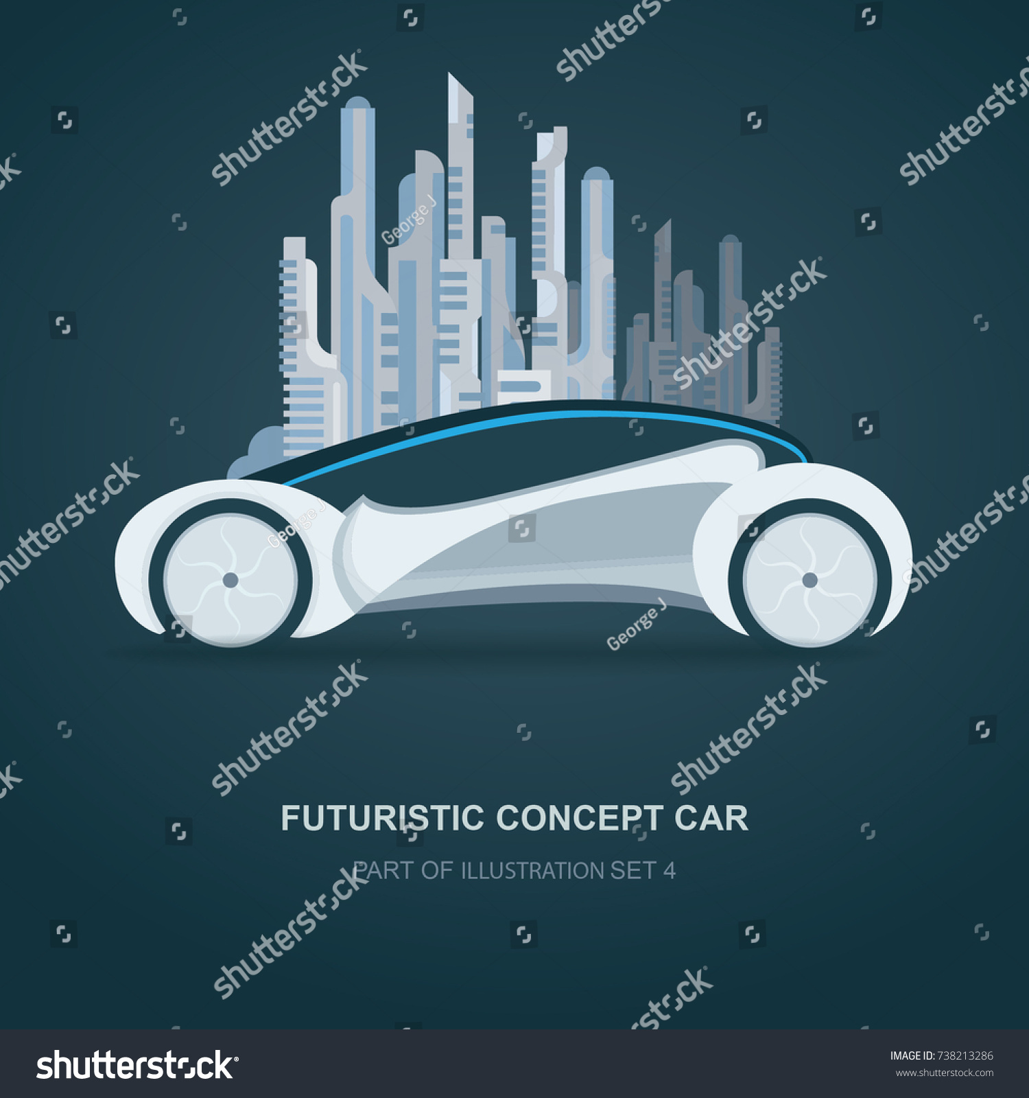 Future Concept Car Illustration Stock Vector (Royalty Free) 738213286