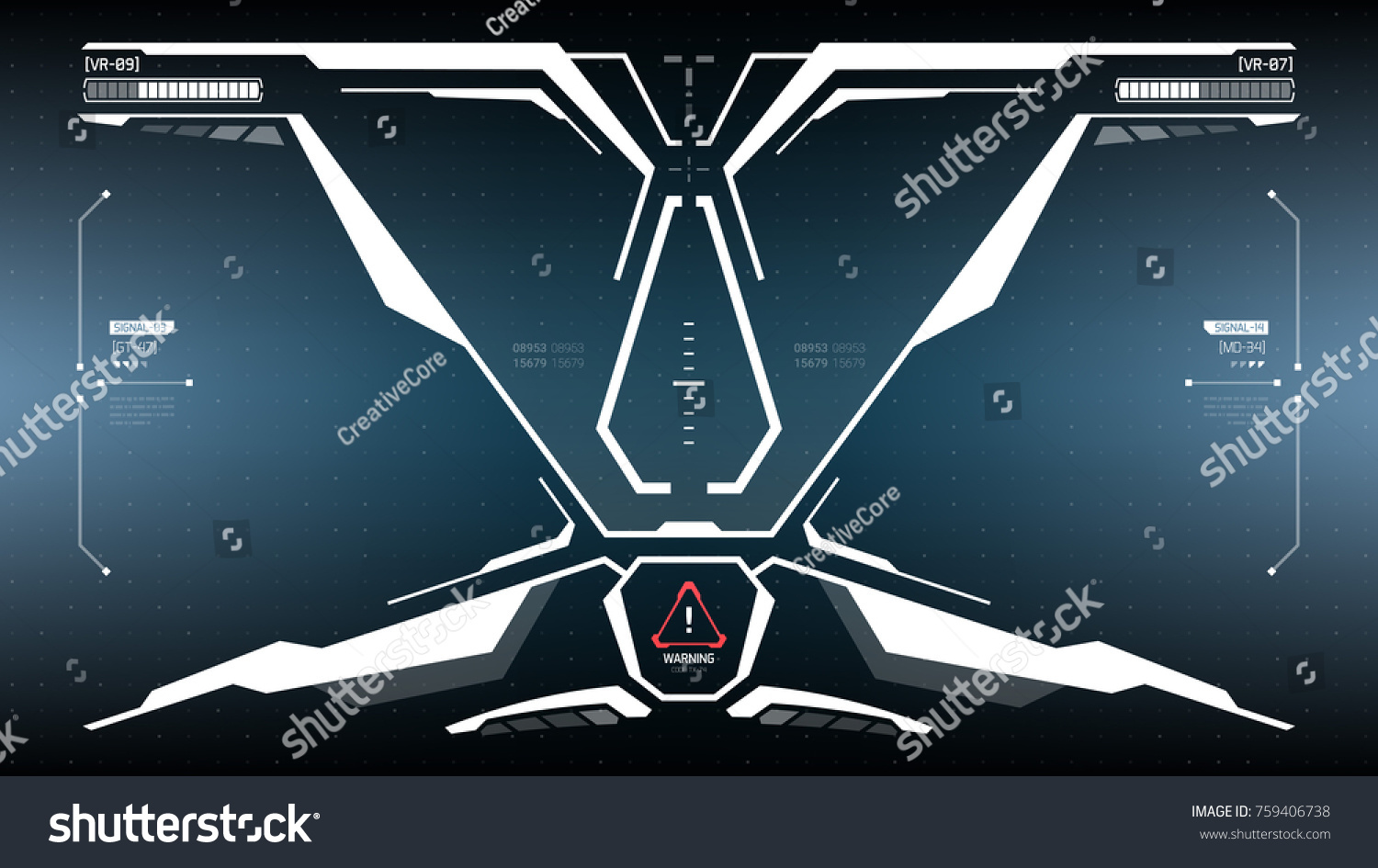 Future Control Center Display Concept Scifi Stock Vector (Royalty Free ...