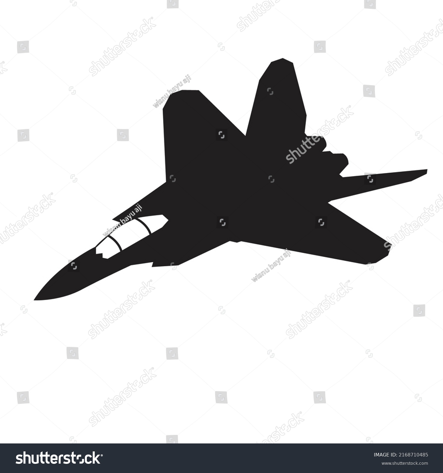 Future Jet Fighter Silhouette Vector Design Stock Vector (Royalty Free ...