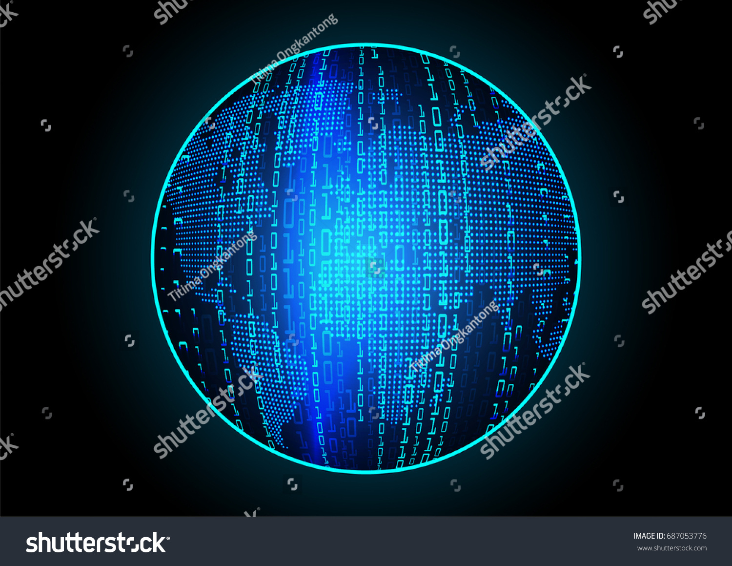 Future Technology Blue World Map Cyber Stock Vector (Royalty Free ...