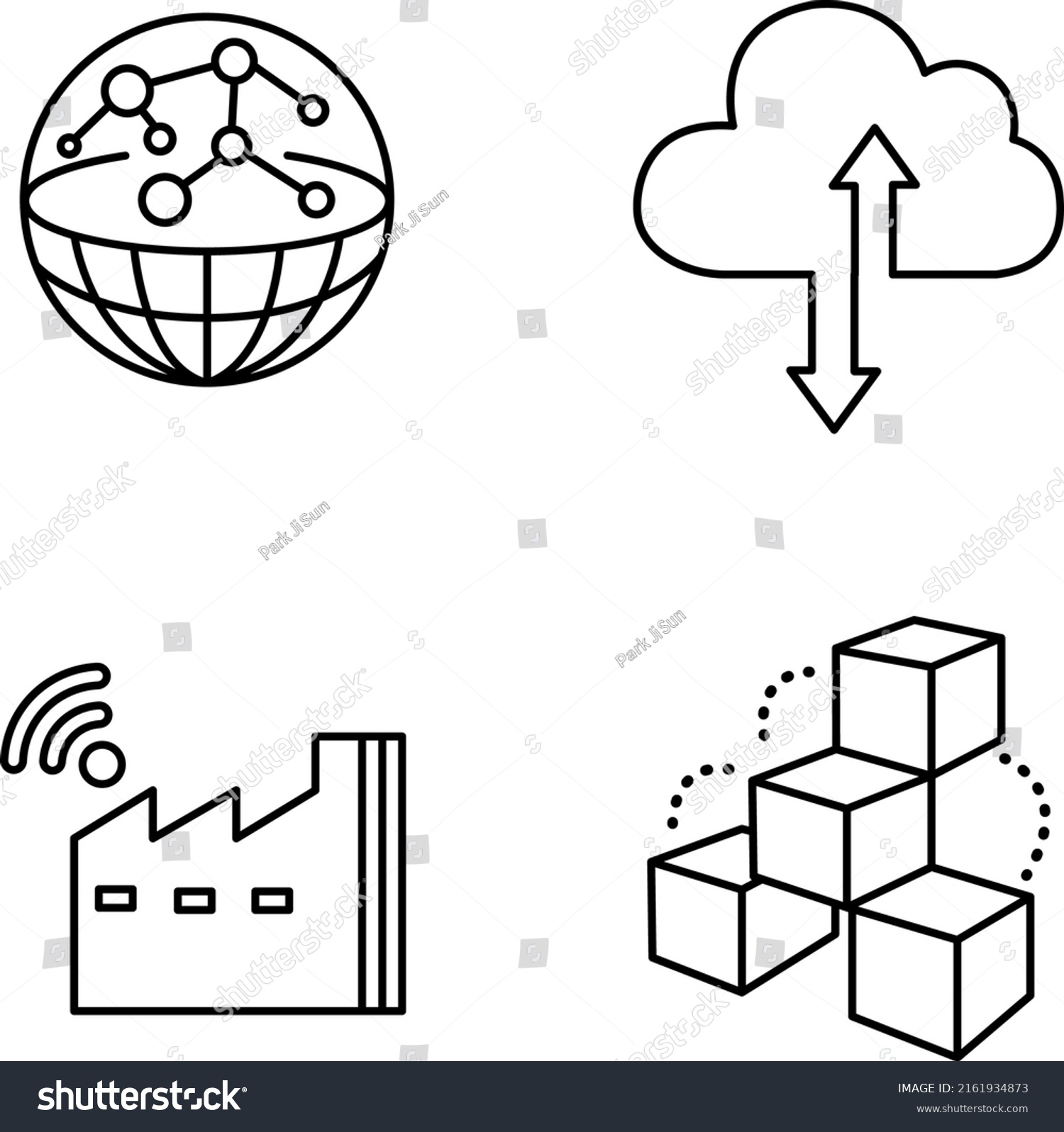 Future Technology Outlines Vector Icons Stock Vector (Royalty Free ...