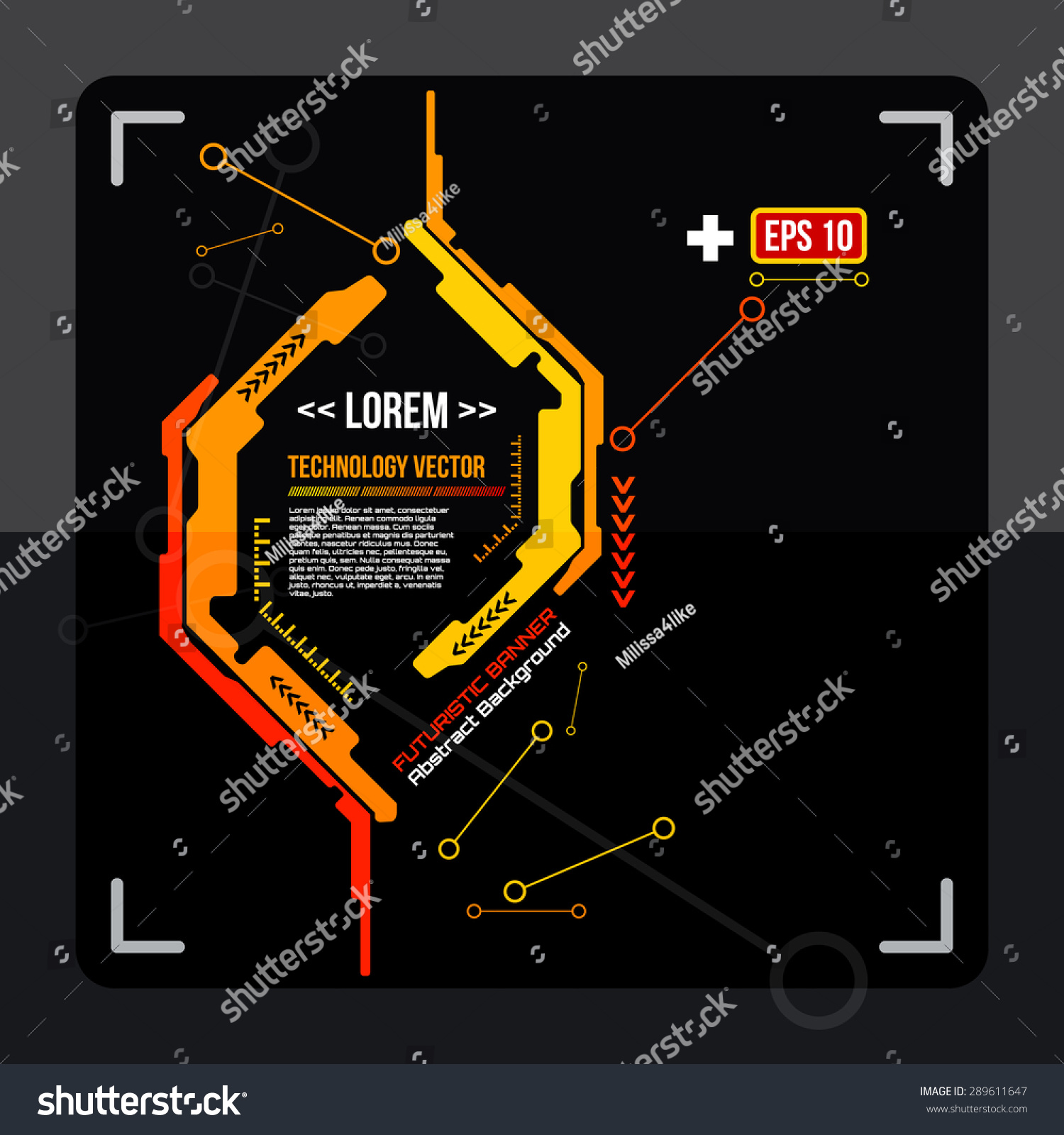Futuristic Banner Modern Techno Background Interface Stock Vector ...