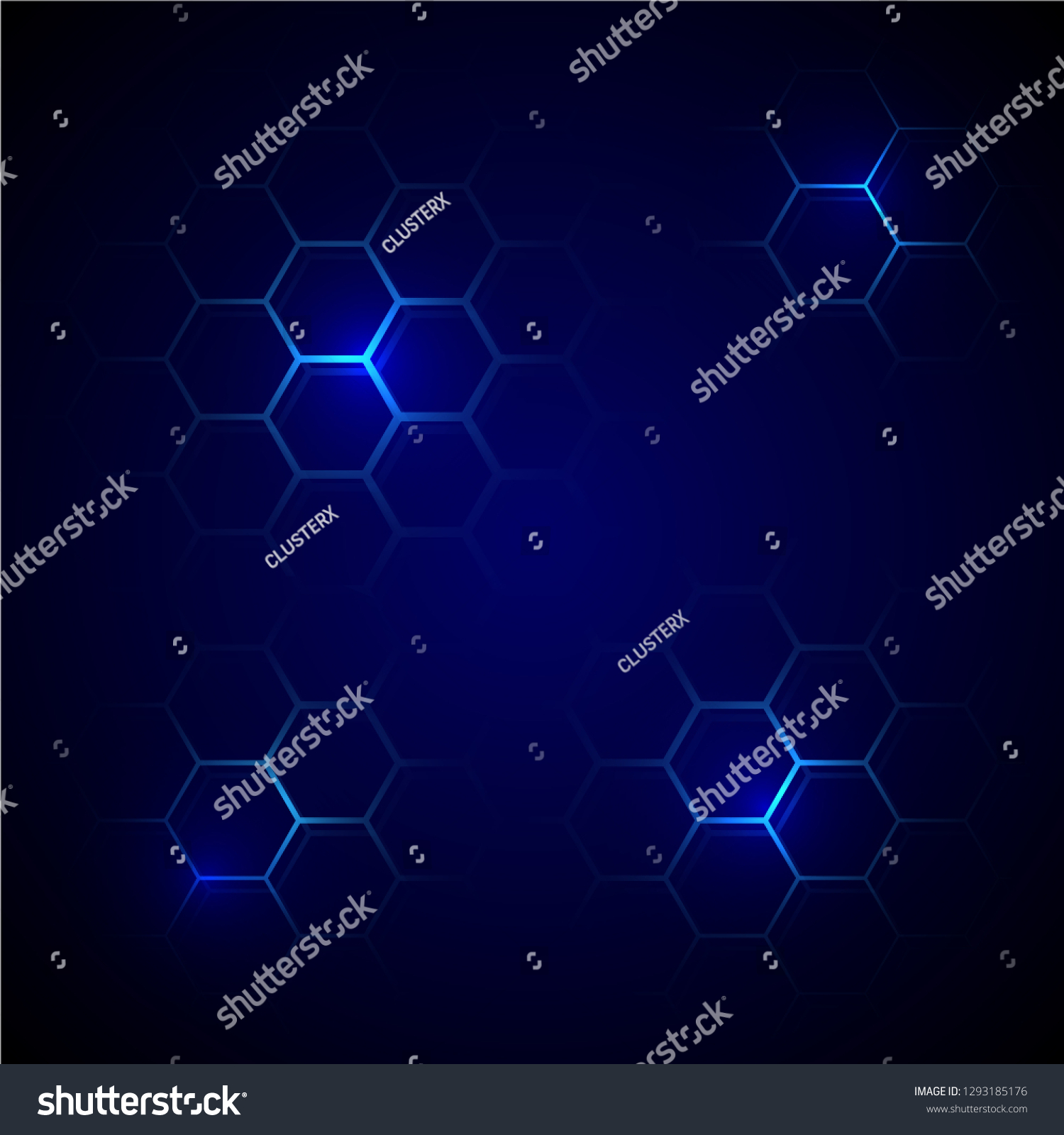 Futuristic Blue Honeycomb Pattern Hexagonal Cell Stock Vector (Royalty Free) 1293185176