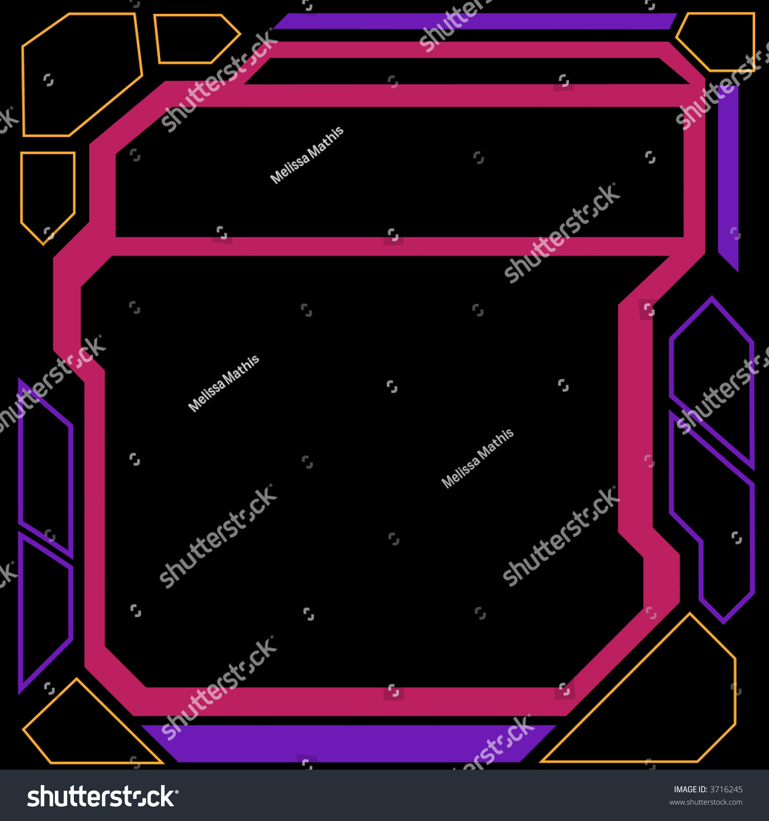Futuristic Border Stock Vector Illustration 3716245 : Shutterstock