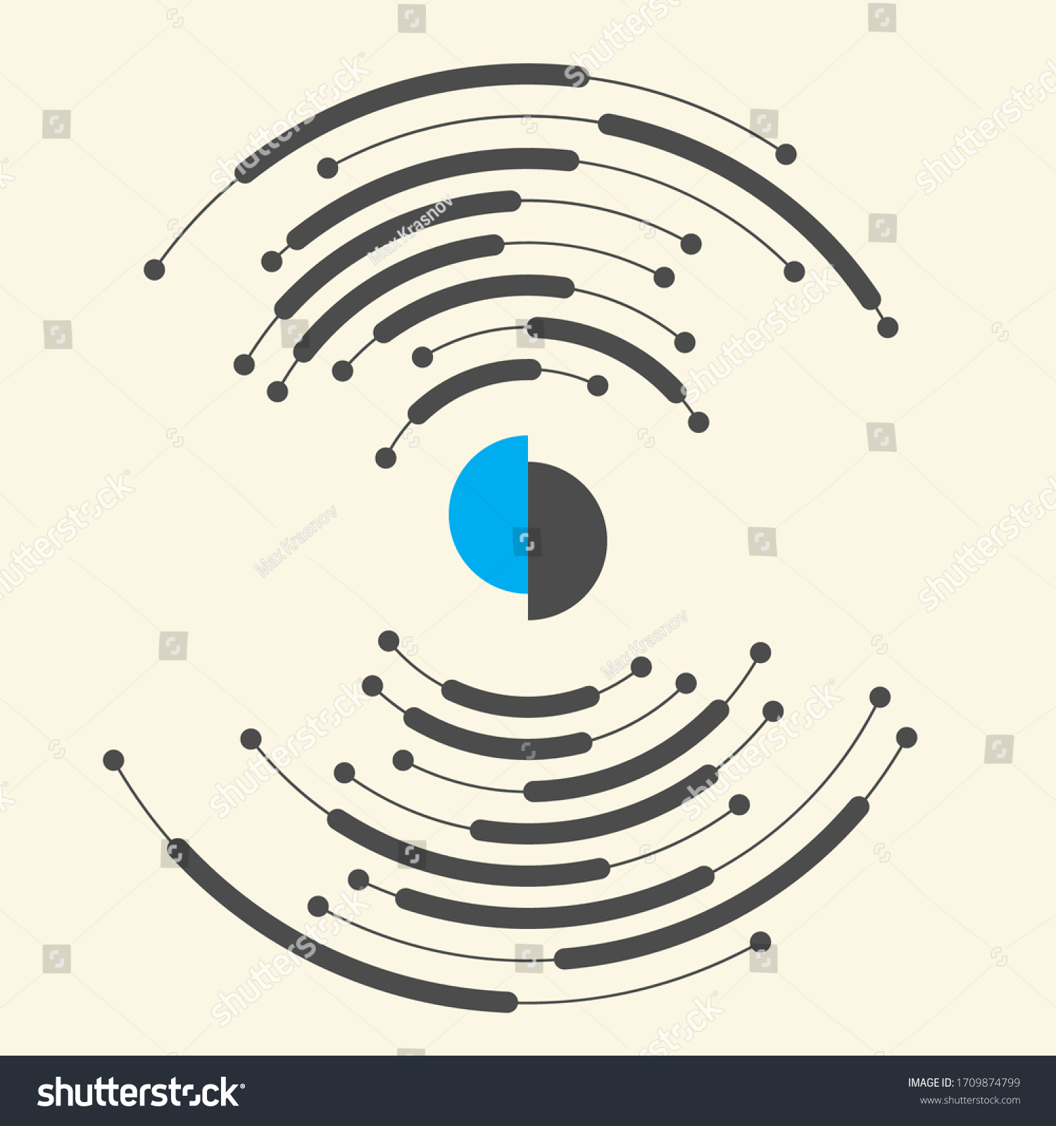 Futuristic Circular Logo Abstract Tech Background Stock Vector (Royalty ...