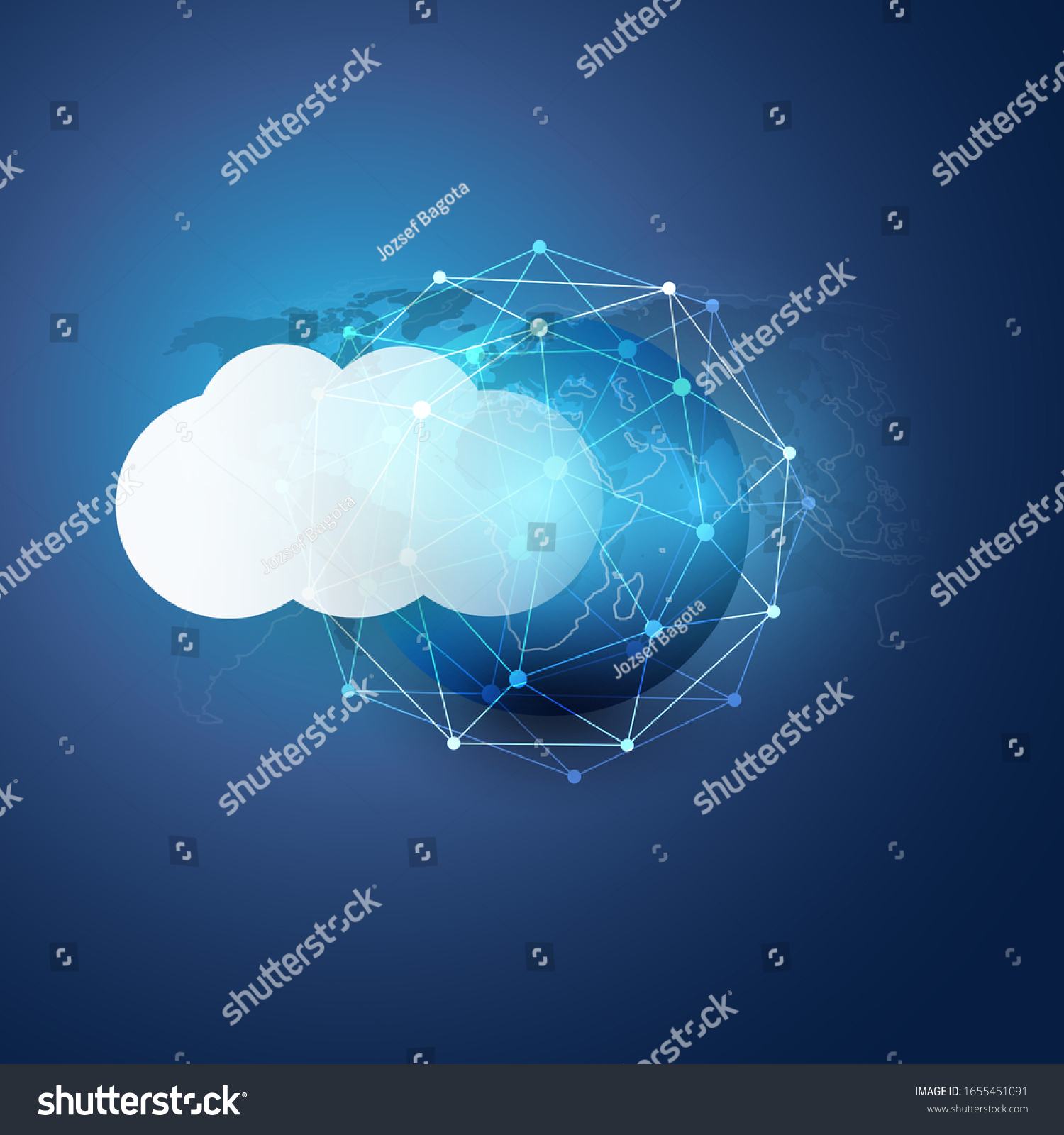 Futuristic Cloud Computing Design Concept Digital Stock Vector (Royalty ...
