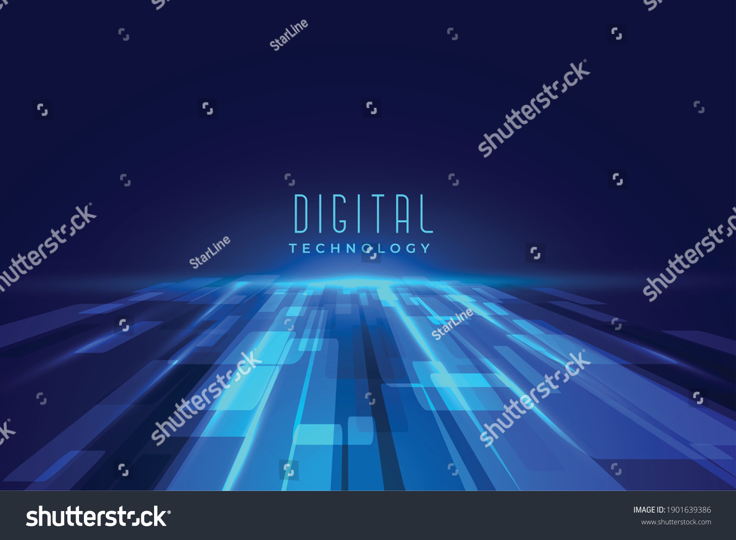 Futuristic Digital Floor Technology Perspective Background 库存矢量图（免版税 ...