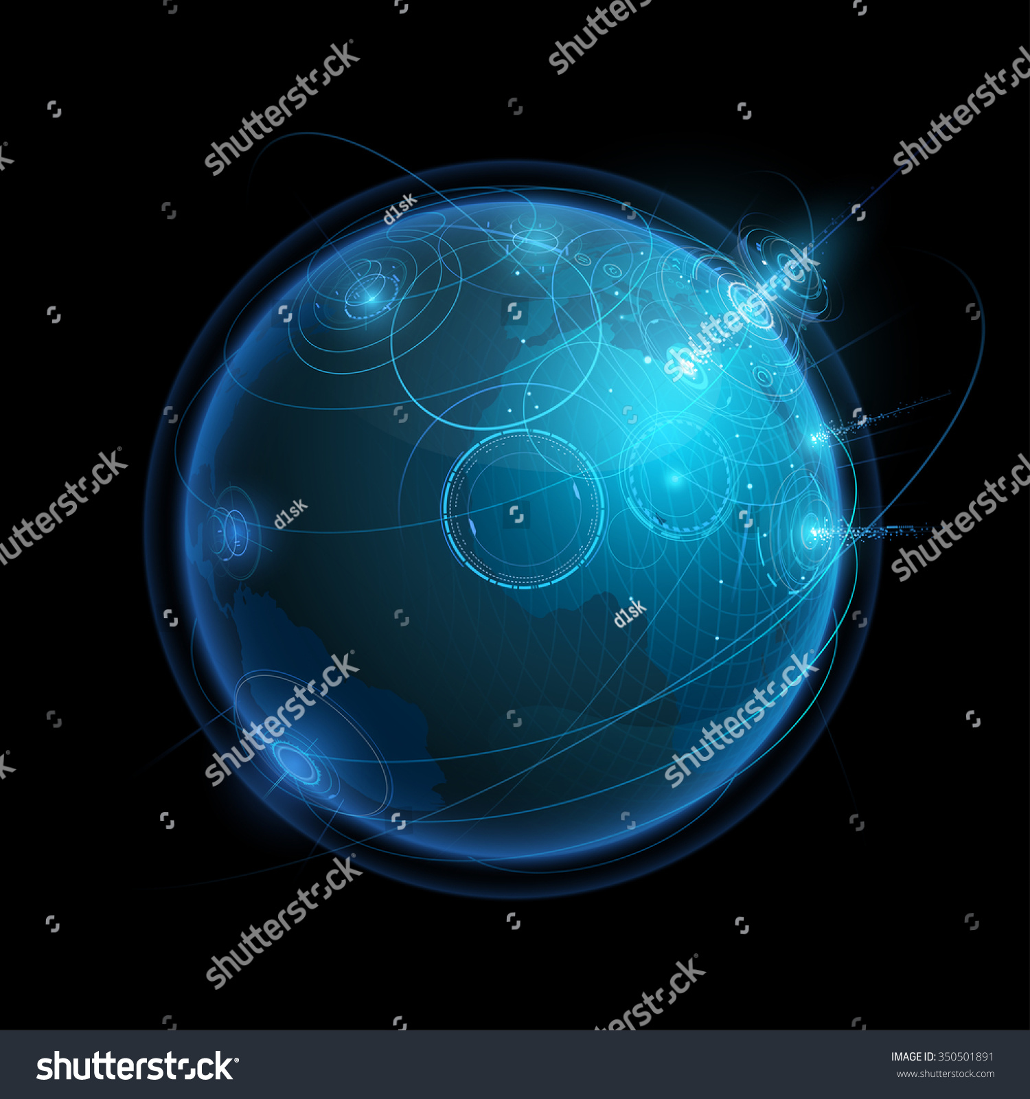 Futuristic Earth Map : image vectorielle de stock (libre de droits ...