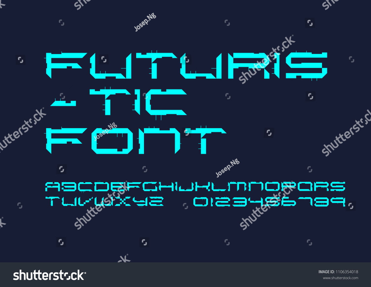 Futuristic Font Set Stock Vector (Royalty Free) 1106354018