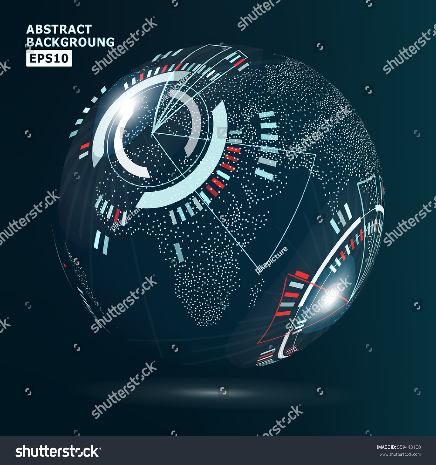 Futuristic Globalization Interface Earth Science Technology: Vector có ...