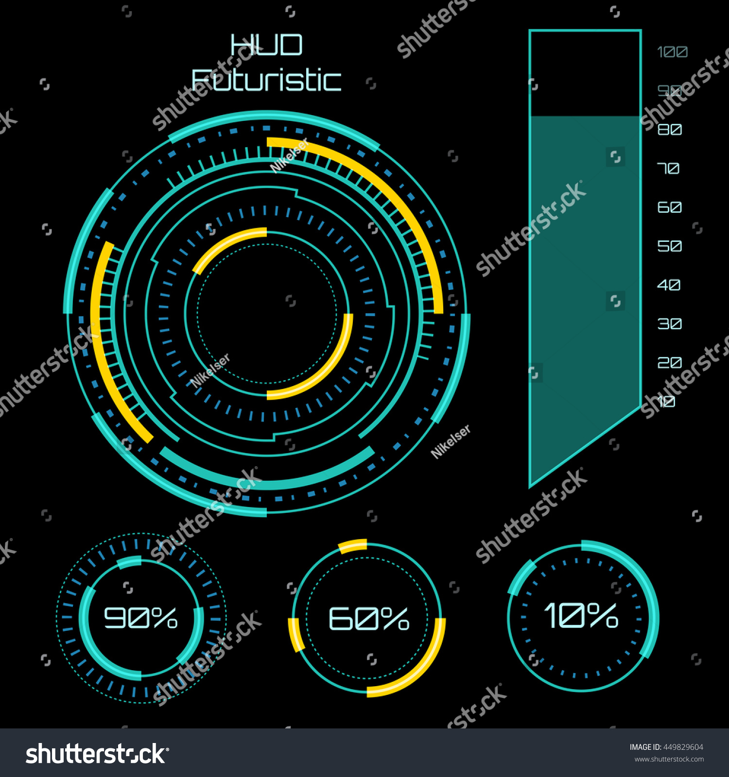 Futuristic Graphic User Interface Stock Vector (Royalty Free) 449829604 ...