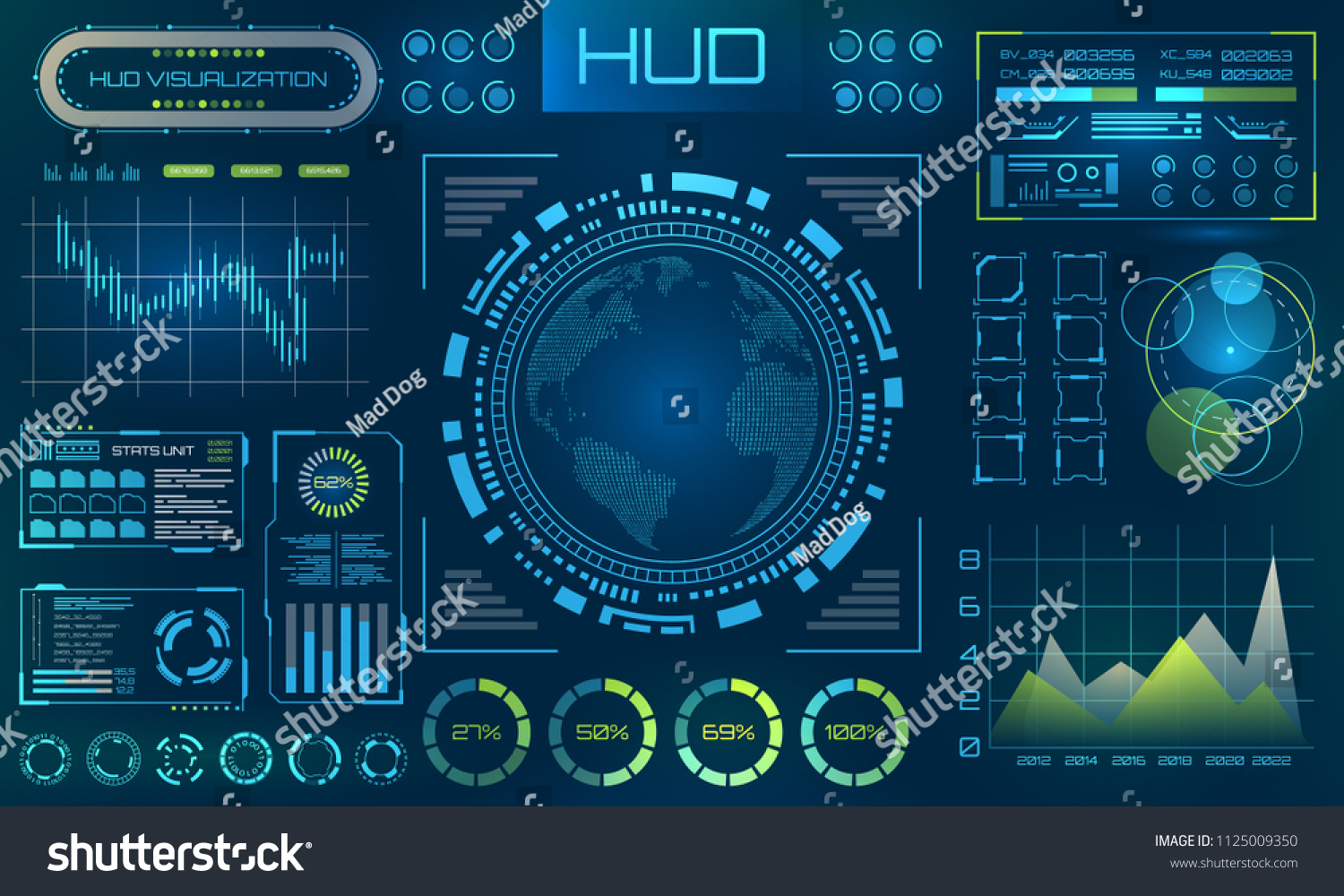Futuristic Hud Background Infographic Technology Interface 库存矢量图（免版税 ...