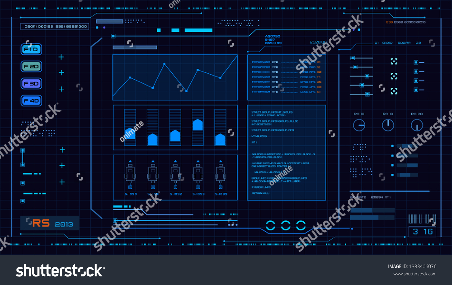 Futuristic Hud Control Center User Interface Stock Vector (Royalty Free ...