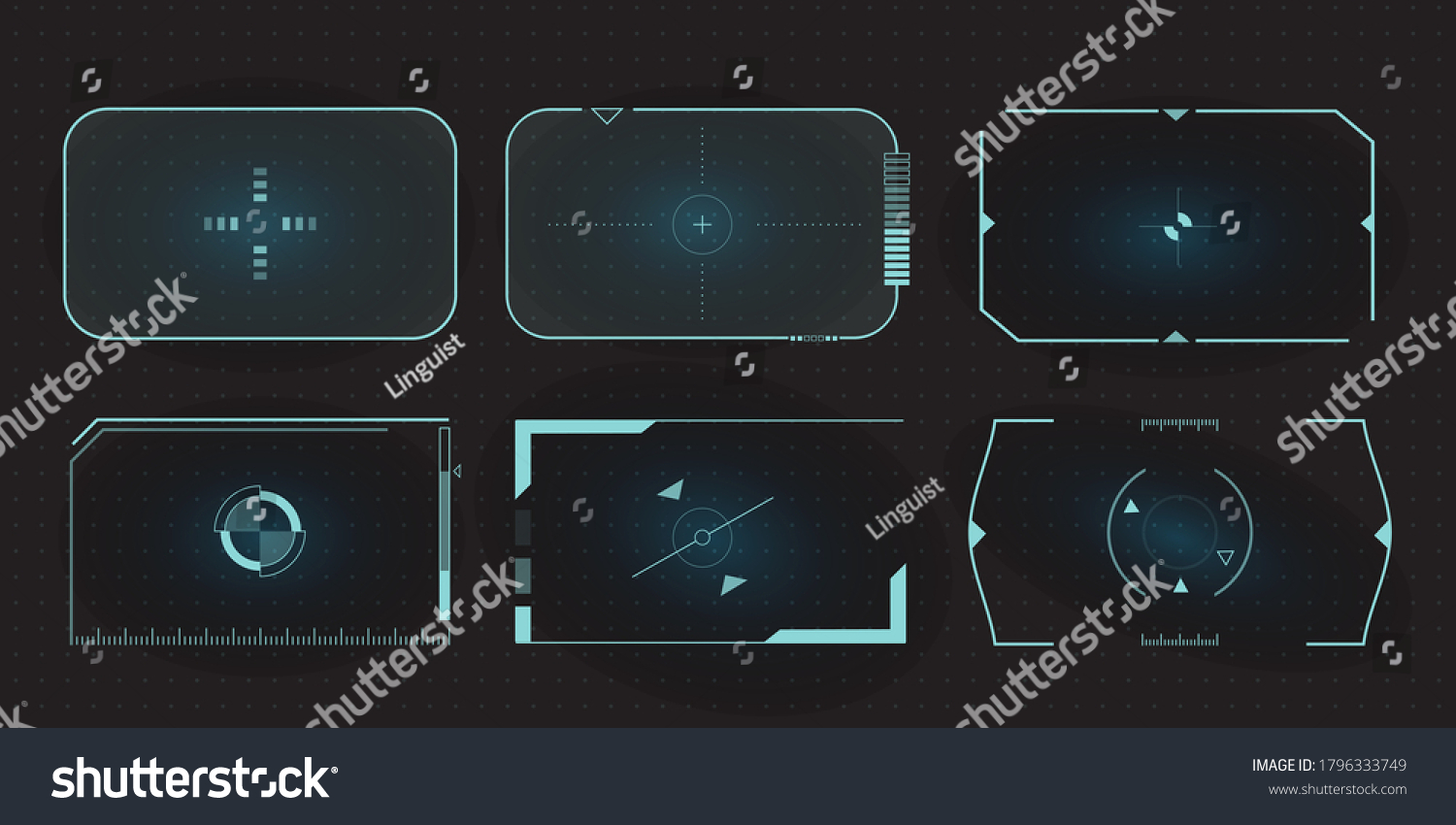 Futuristic Hud Frames Target Screen Border Stock Vector (Royalty Free ...
