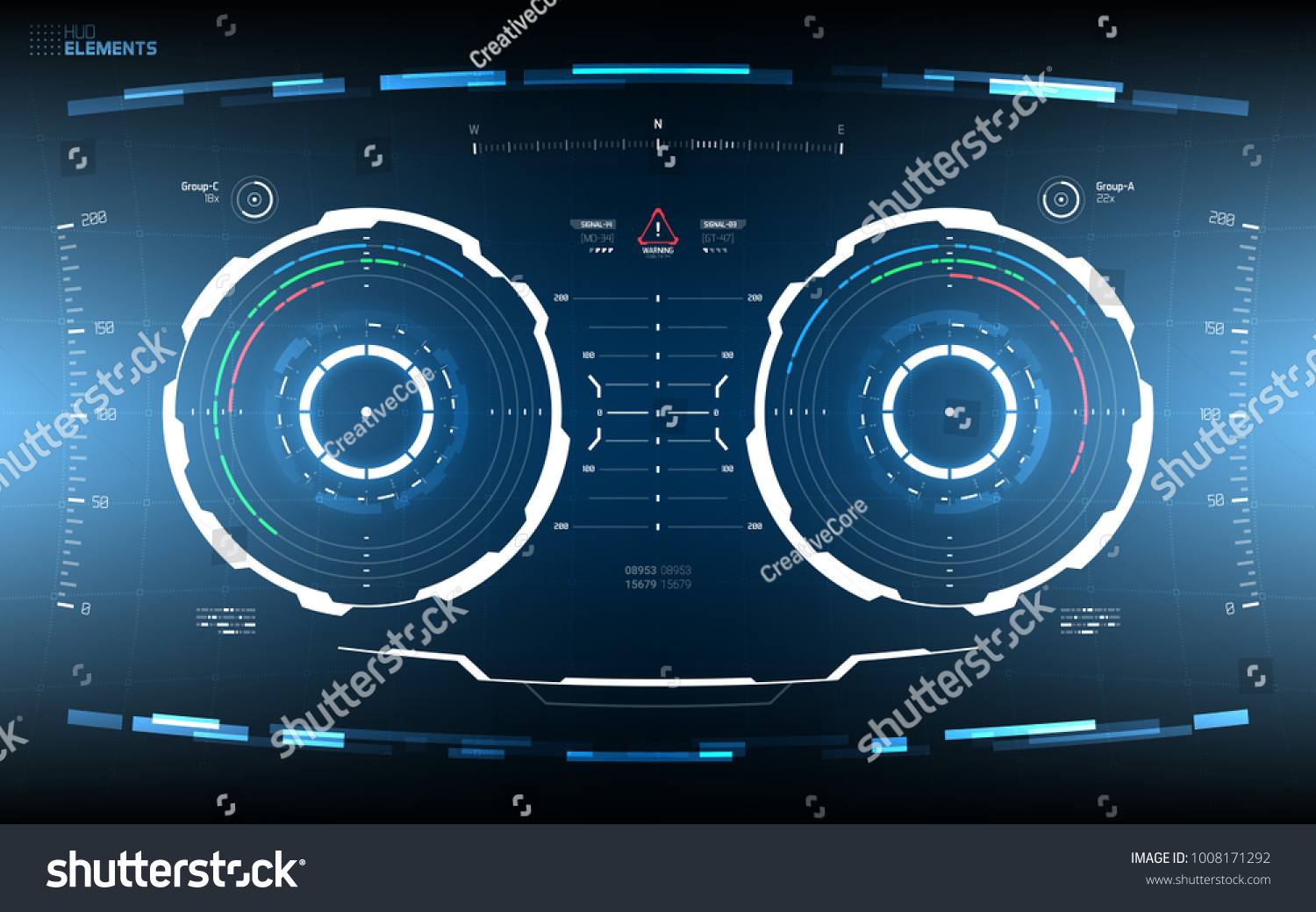 Futuristic Hud Screen Dashboard Scifi Technology Stock Vector (Royalty ...