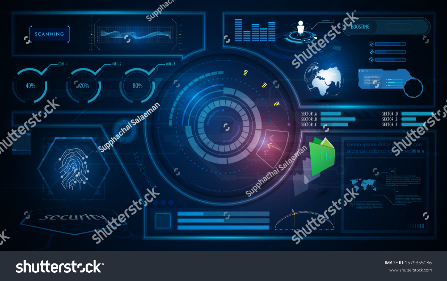 Futuristic Hud Ui Virtual System Computing: เวกเตอร์สต็อก (ปลอดค่า ...