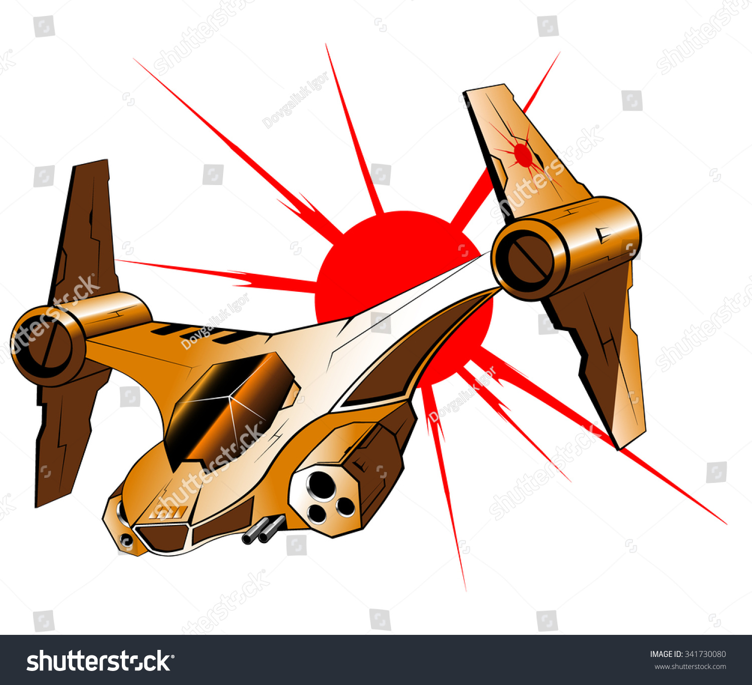 Futuristic Interceptor Vector Illustration 2 Stock Vector (Royalty Free ...