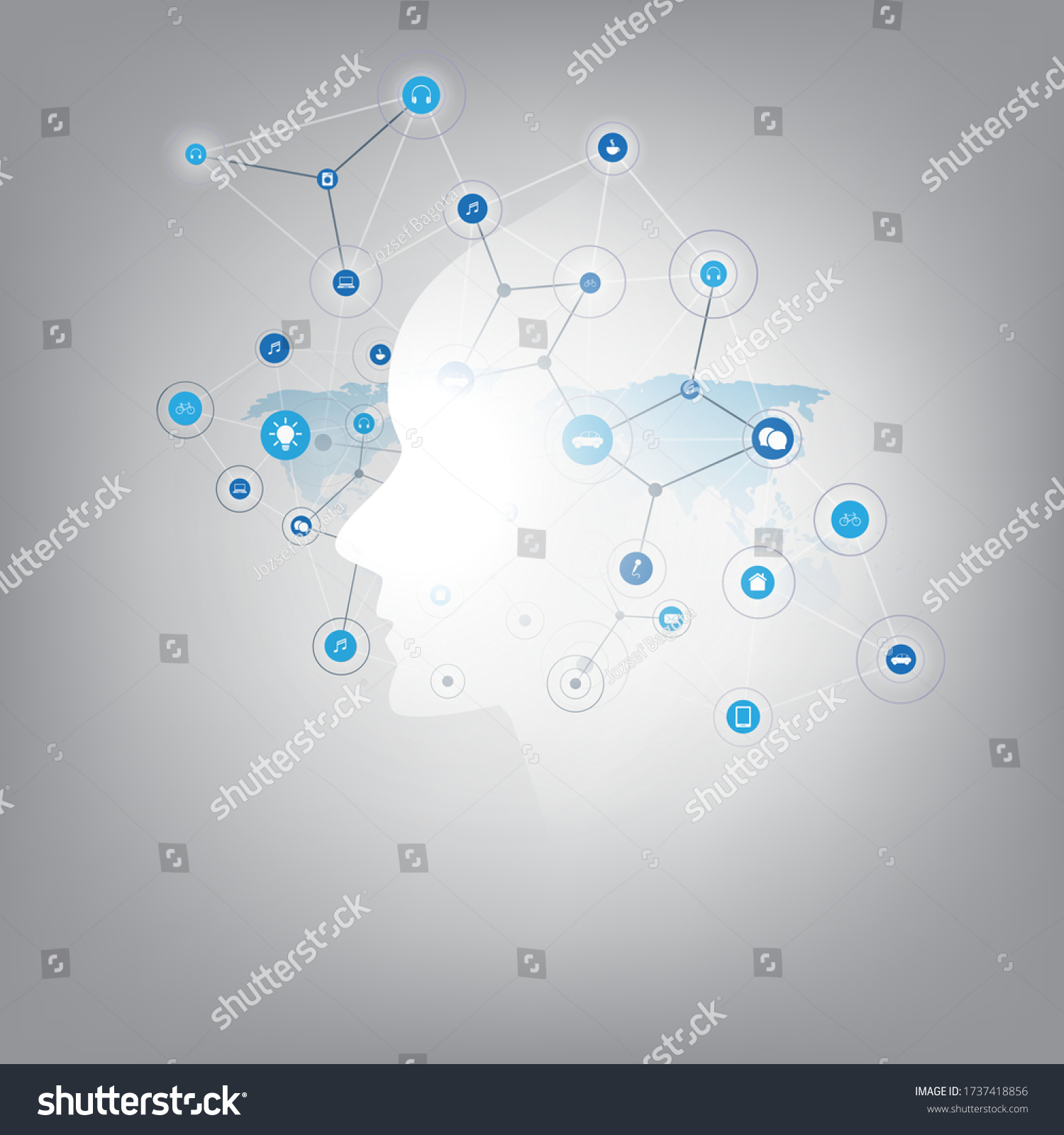 Futuristic Machine Learning Artificial Intelligence Cloud Stock Vector ...