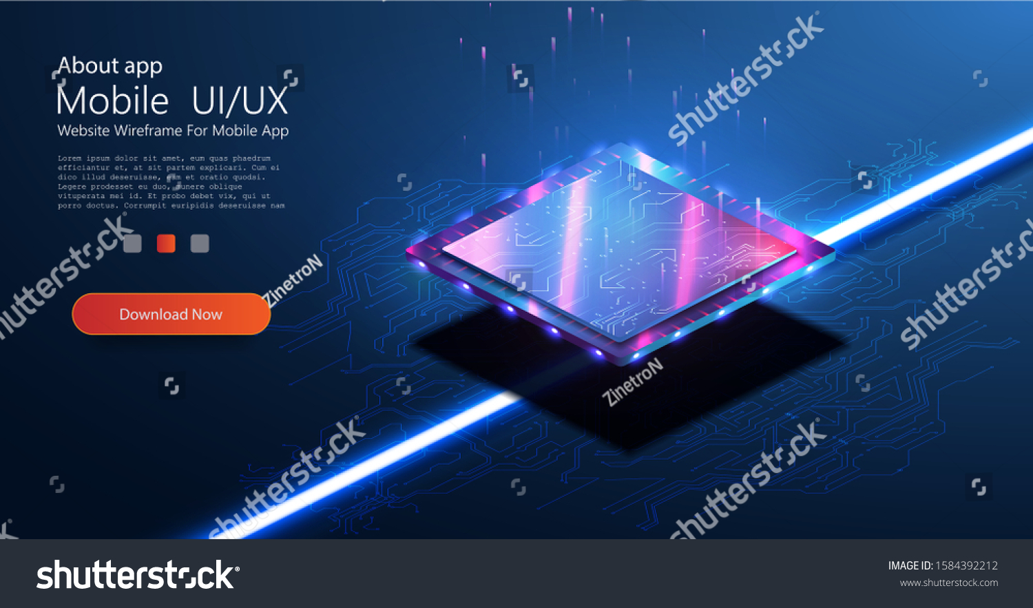 Futuristic Microchip Processor Lights On Blue Stock Vector (Royalty ... Futuristic Microchip Processor Lights On Blue Stock Vector (Royalty ...