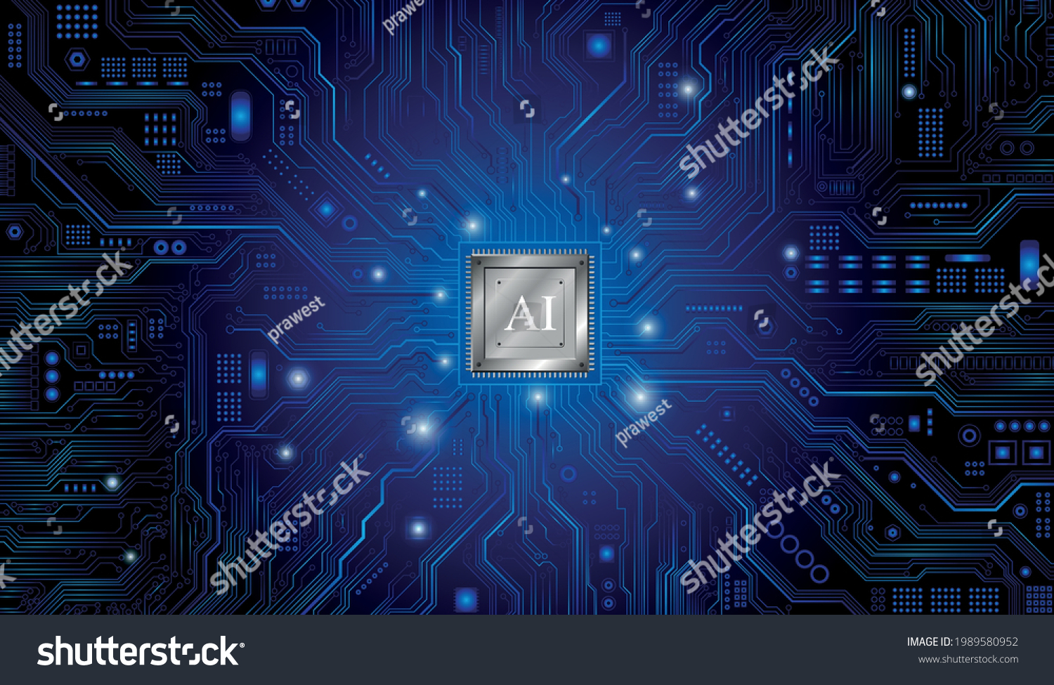 Futuristic Microchip Processor Lights On Blue Stock Vector (Royalty ... Futuristic Microchip Processor Lights On Blue Stock Vector (Royalty ...