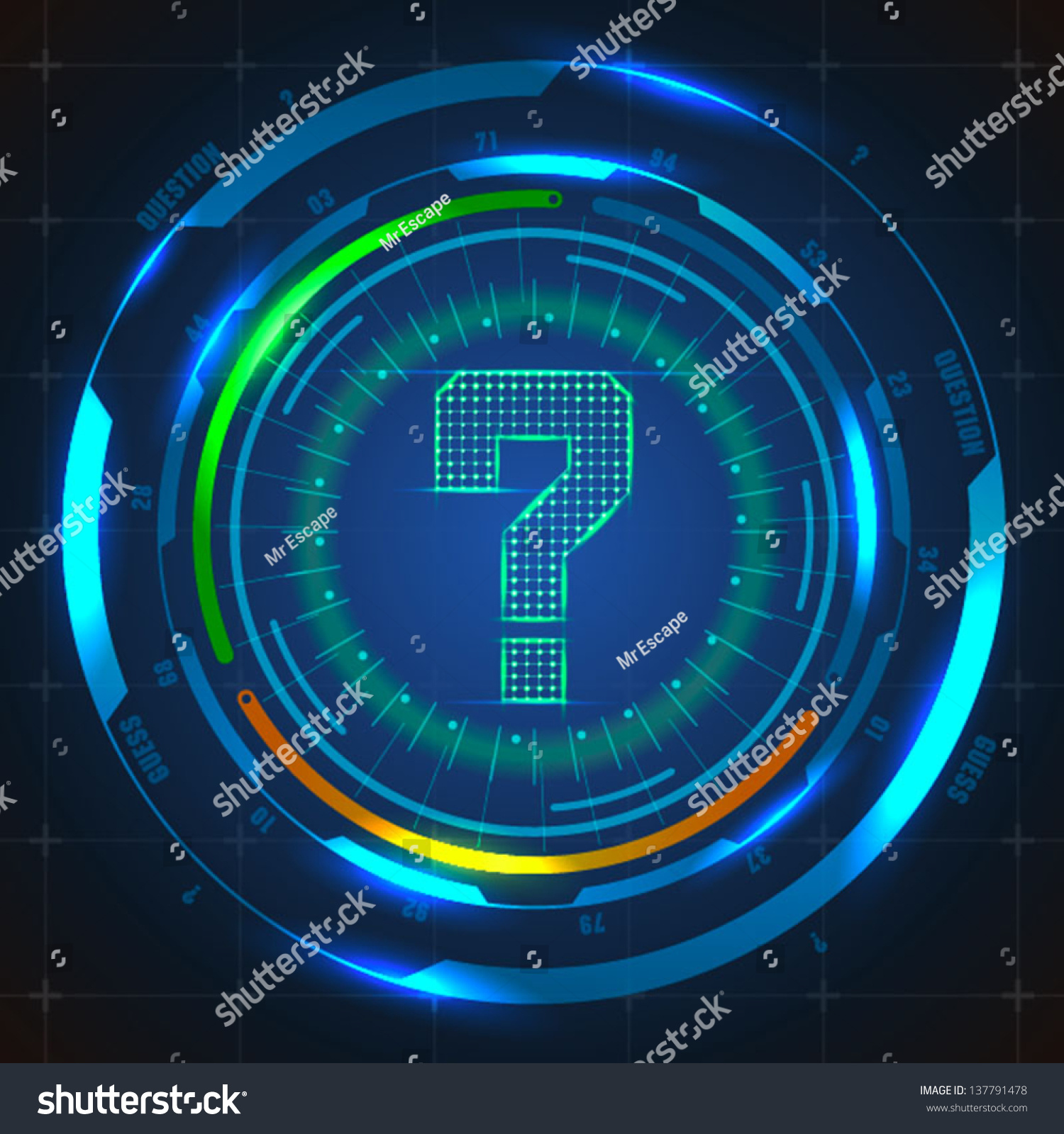 Futuristic Question Mark With Abstract Background Stock Vector ...