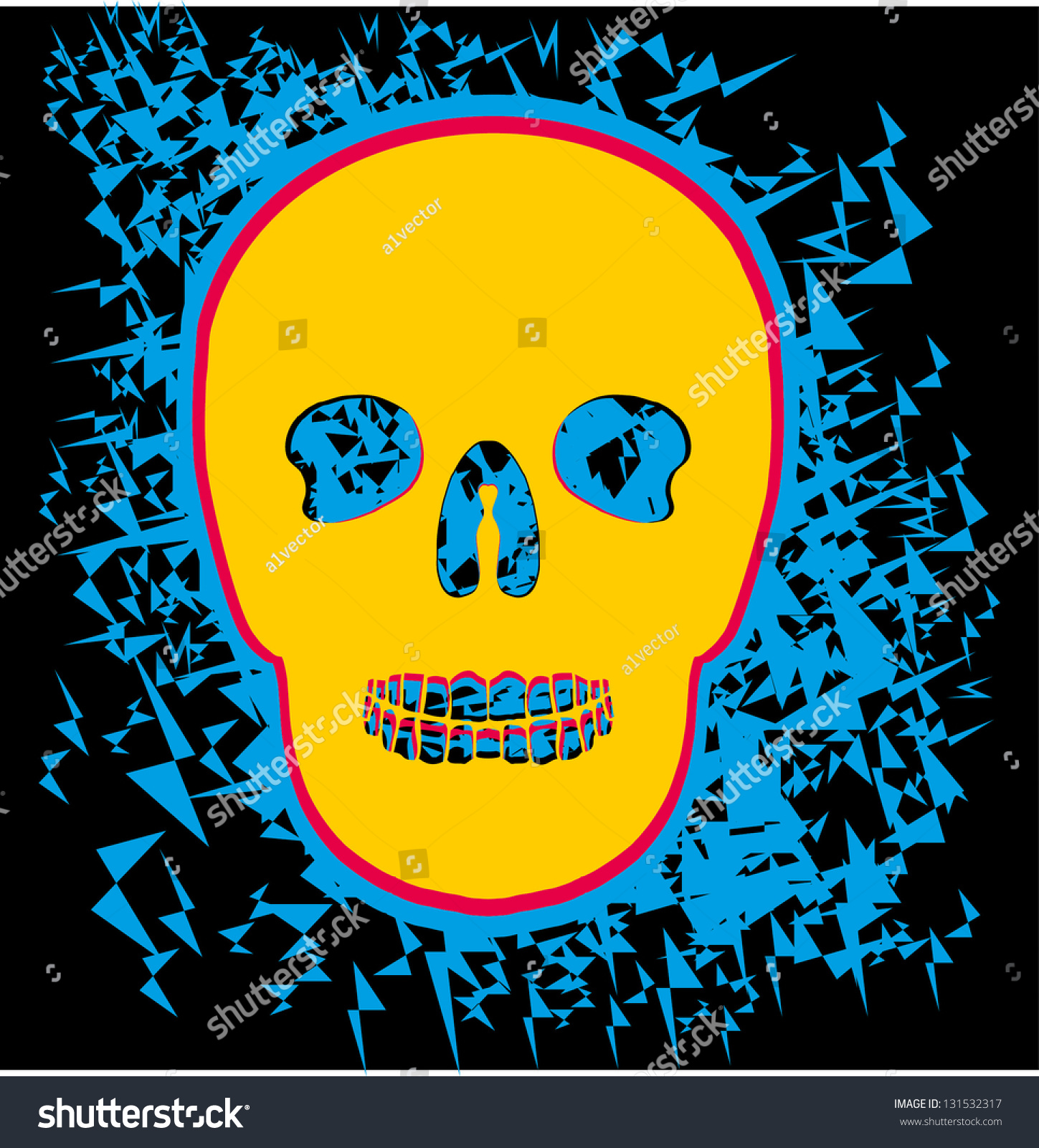 Futuristic Skull Vector Art Stock Vector (Royalty Free) 131532317