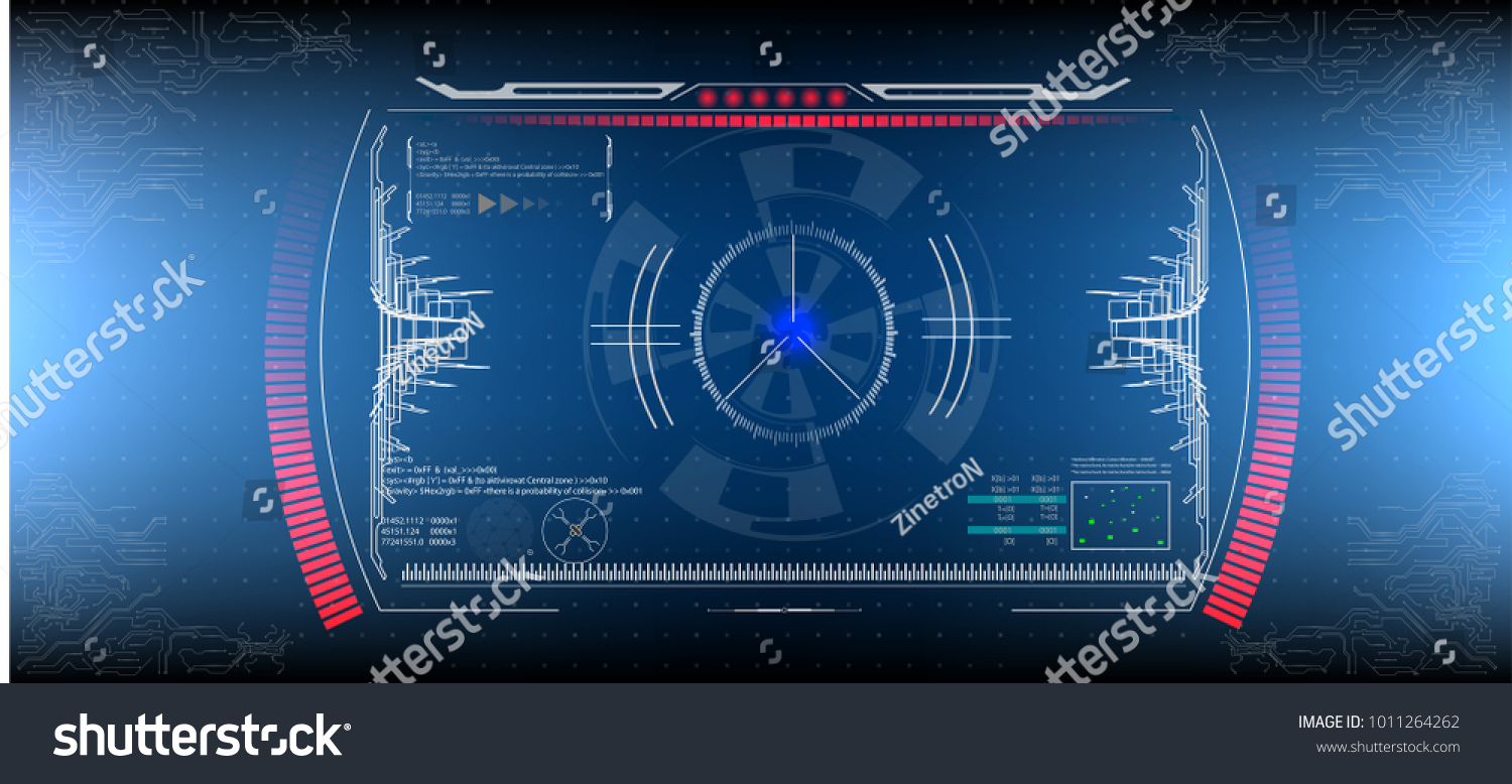 Futuristic Technology Hud Screen Tactical View Stock Vector (Royalty ...