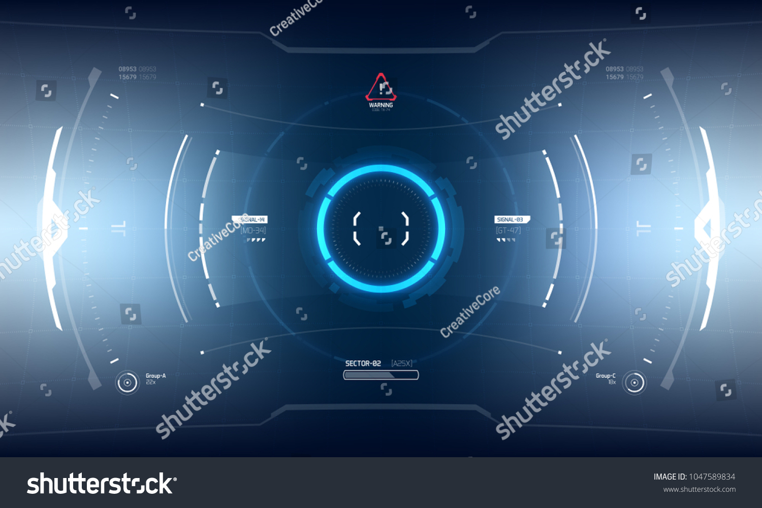 Futuristic Vector Hud Interface Screen Design 库存矢量图（免版税）1047589834 ...