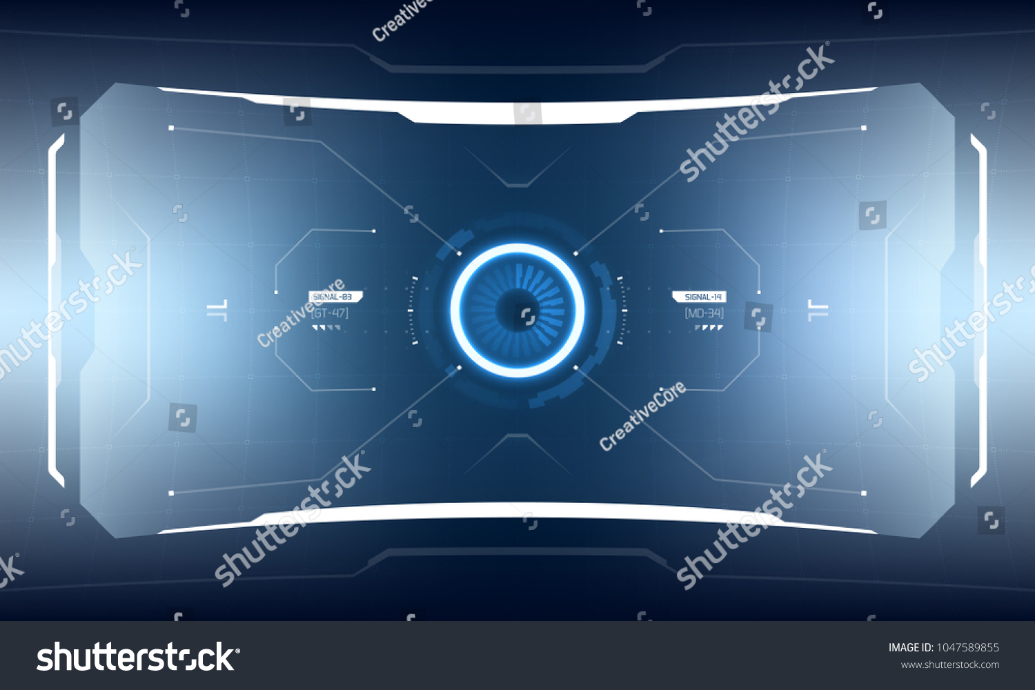Futuristisches Vector HUD Interface Screen Design.: Stock-Vektorgrafik ...