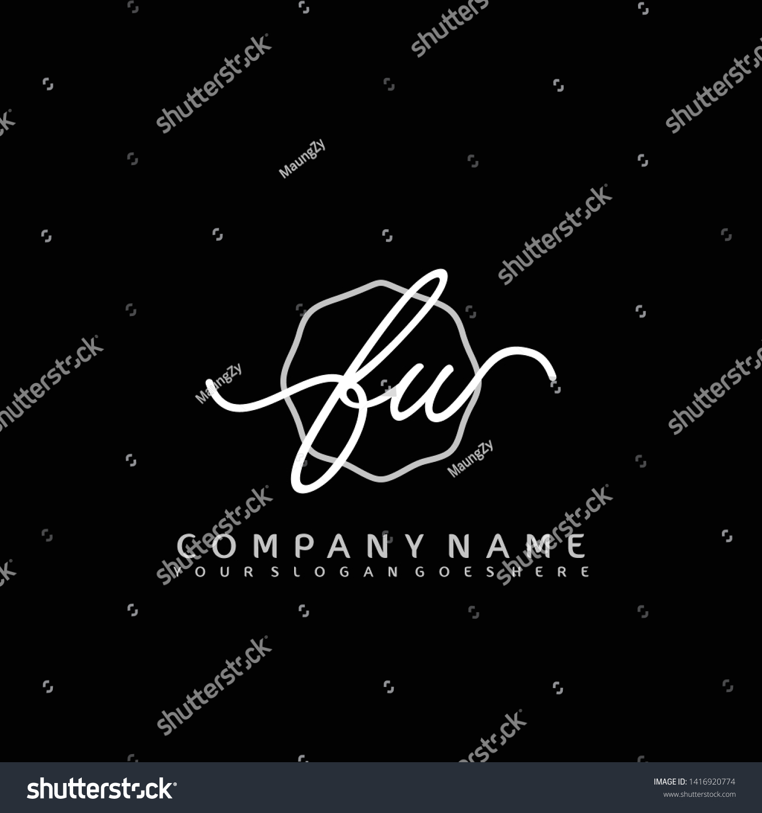 Fw Initial Handwriting Logo Concept Stock Vector (Royalty Free ...