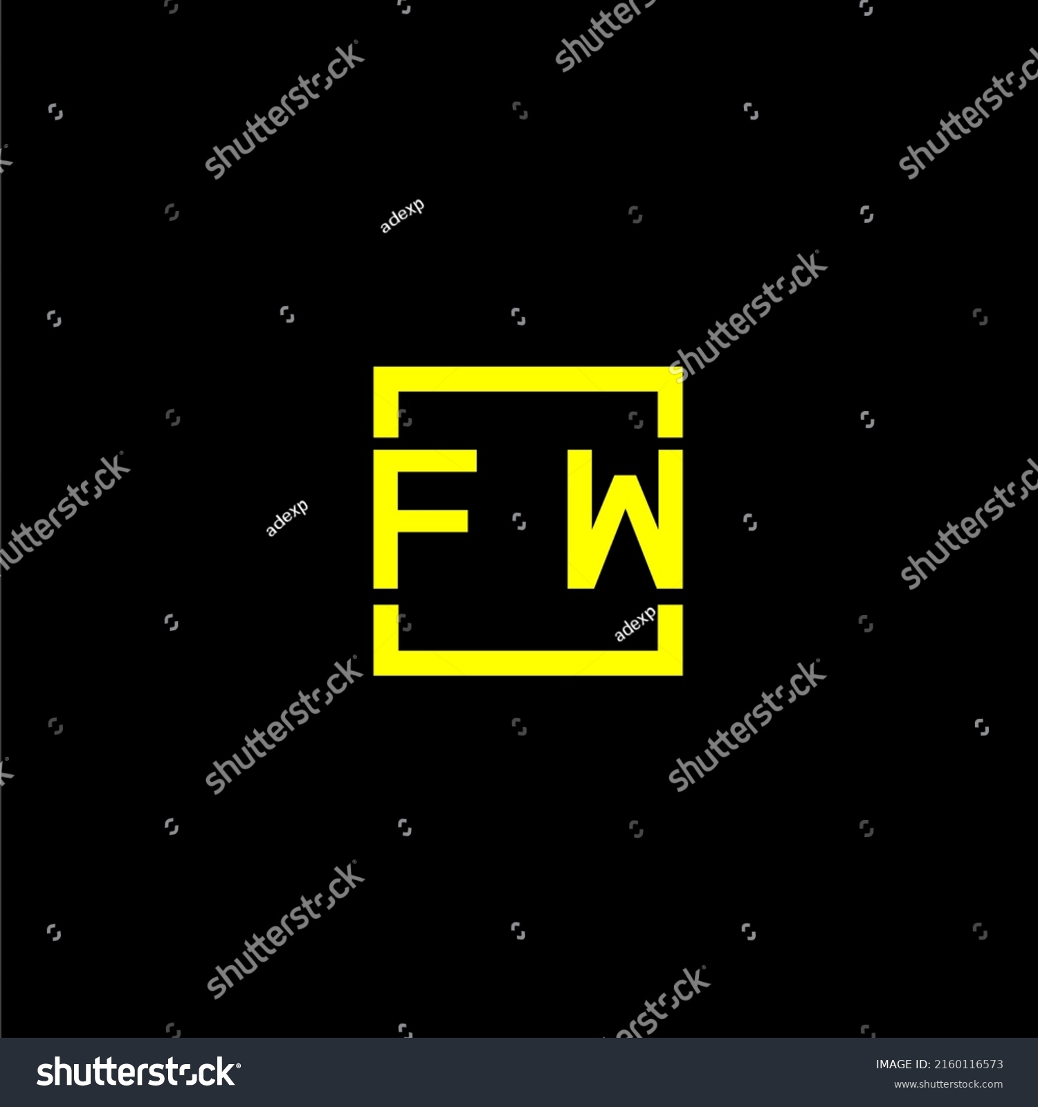 Fw Initial Monogram Logo Square Style Stock Vector (Royalty Free ...