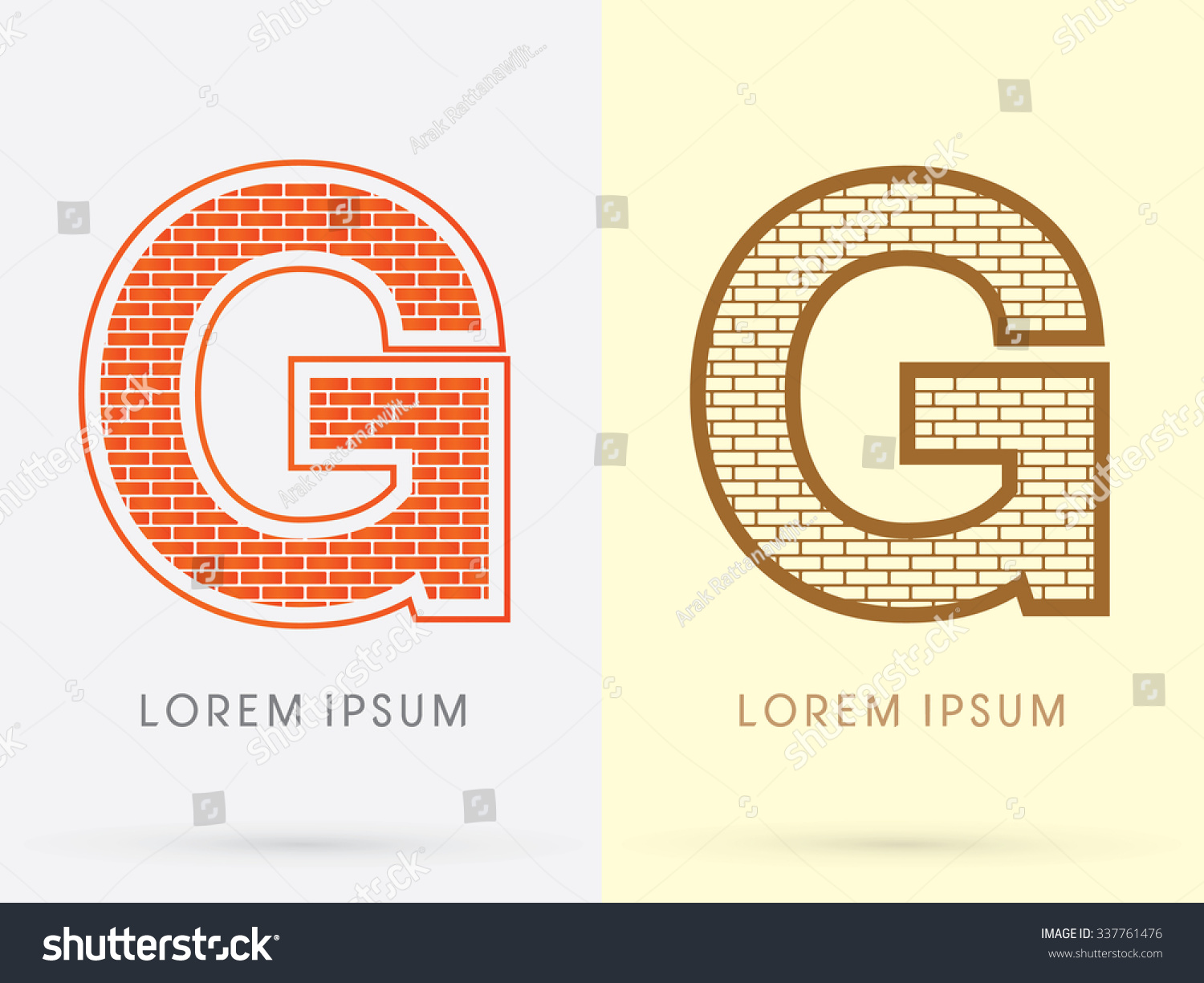 G Brick Construction Font Graphic Design Stock Vector (Royalty Free ...