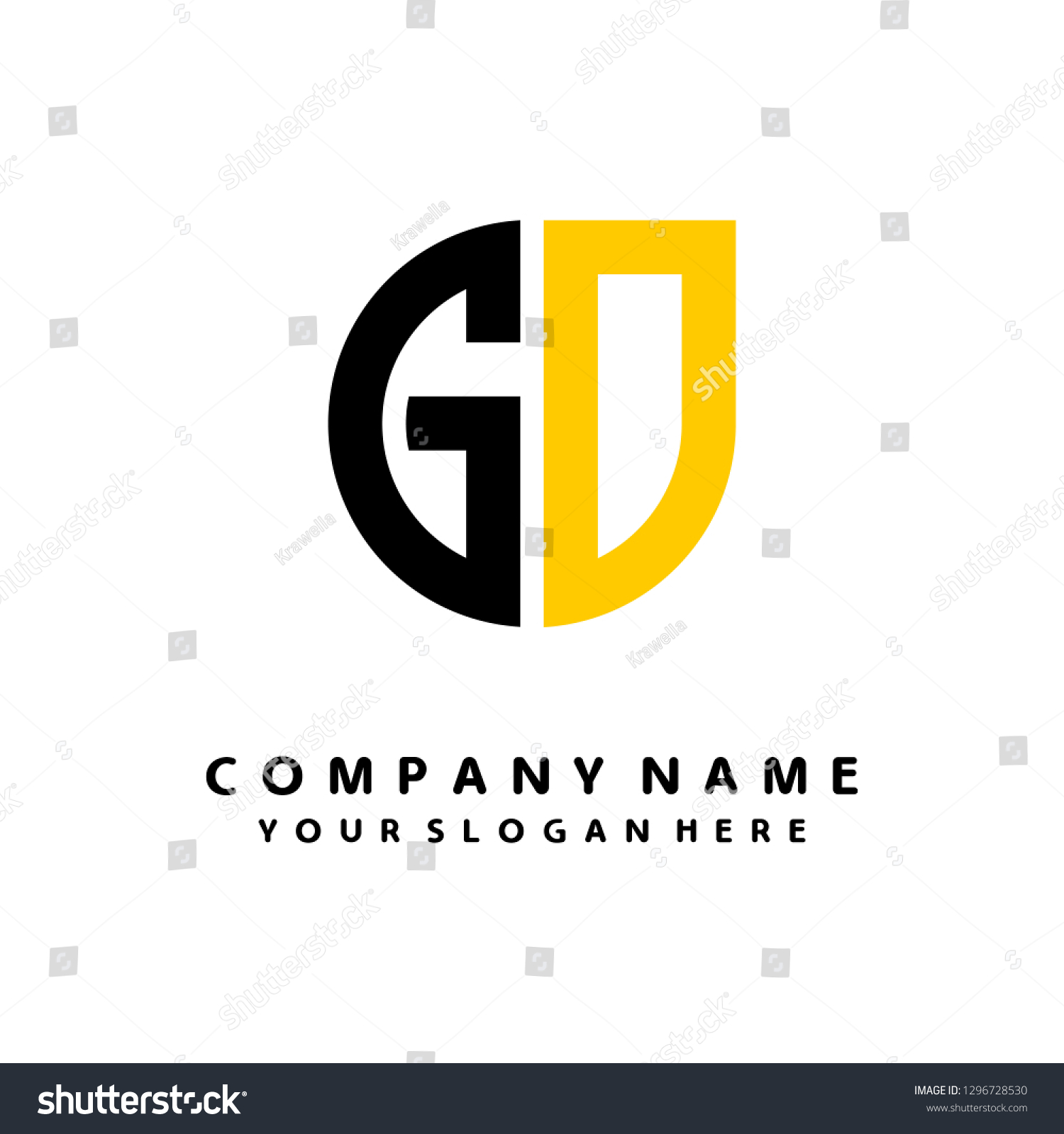 G D Initial Letter Modern Logo Stock Vector (Royalty Free) 1296728530 ...