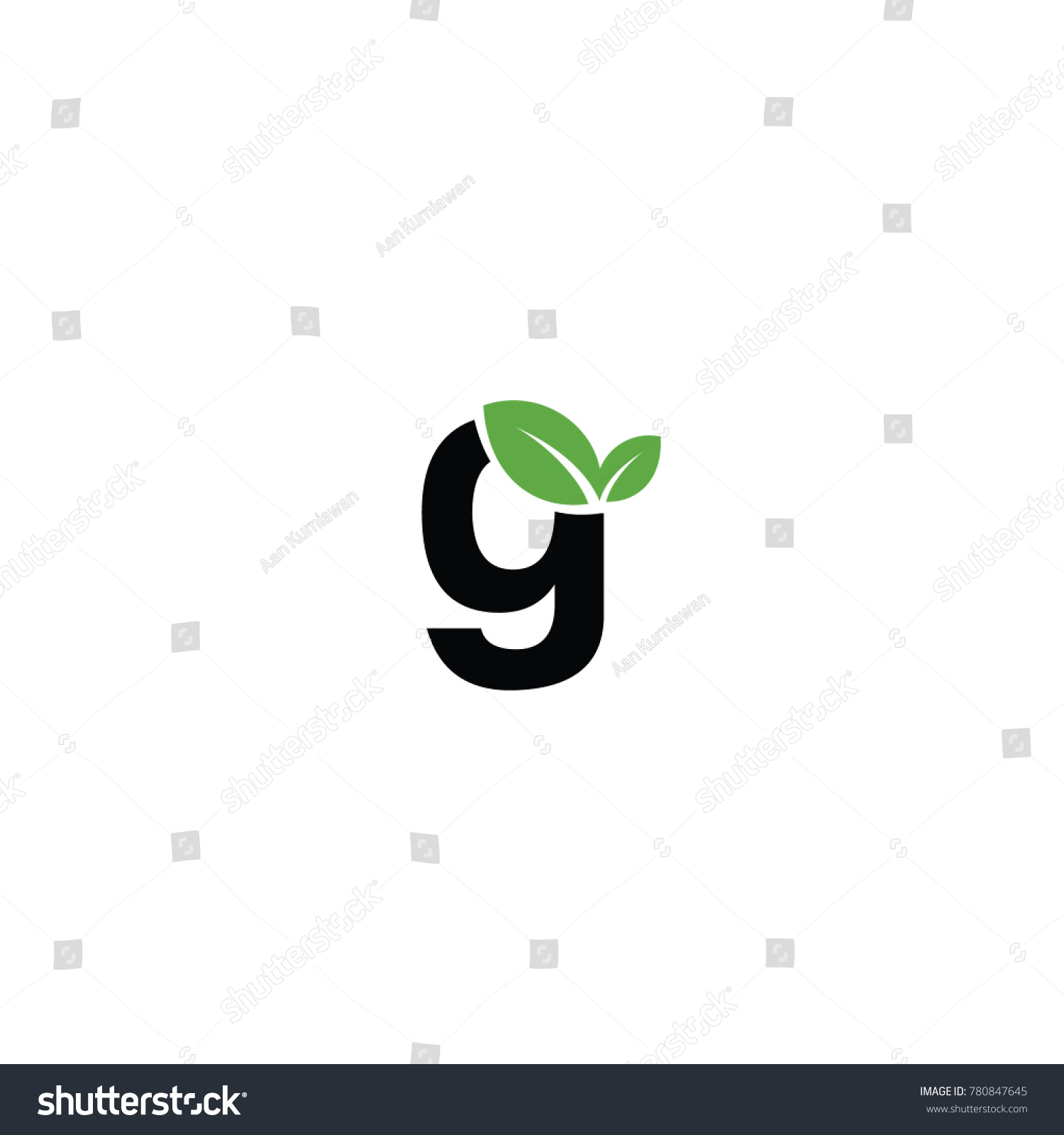 G Font Logo Leaf Vector Logo Stock Vector (Royalty Free) 780847645