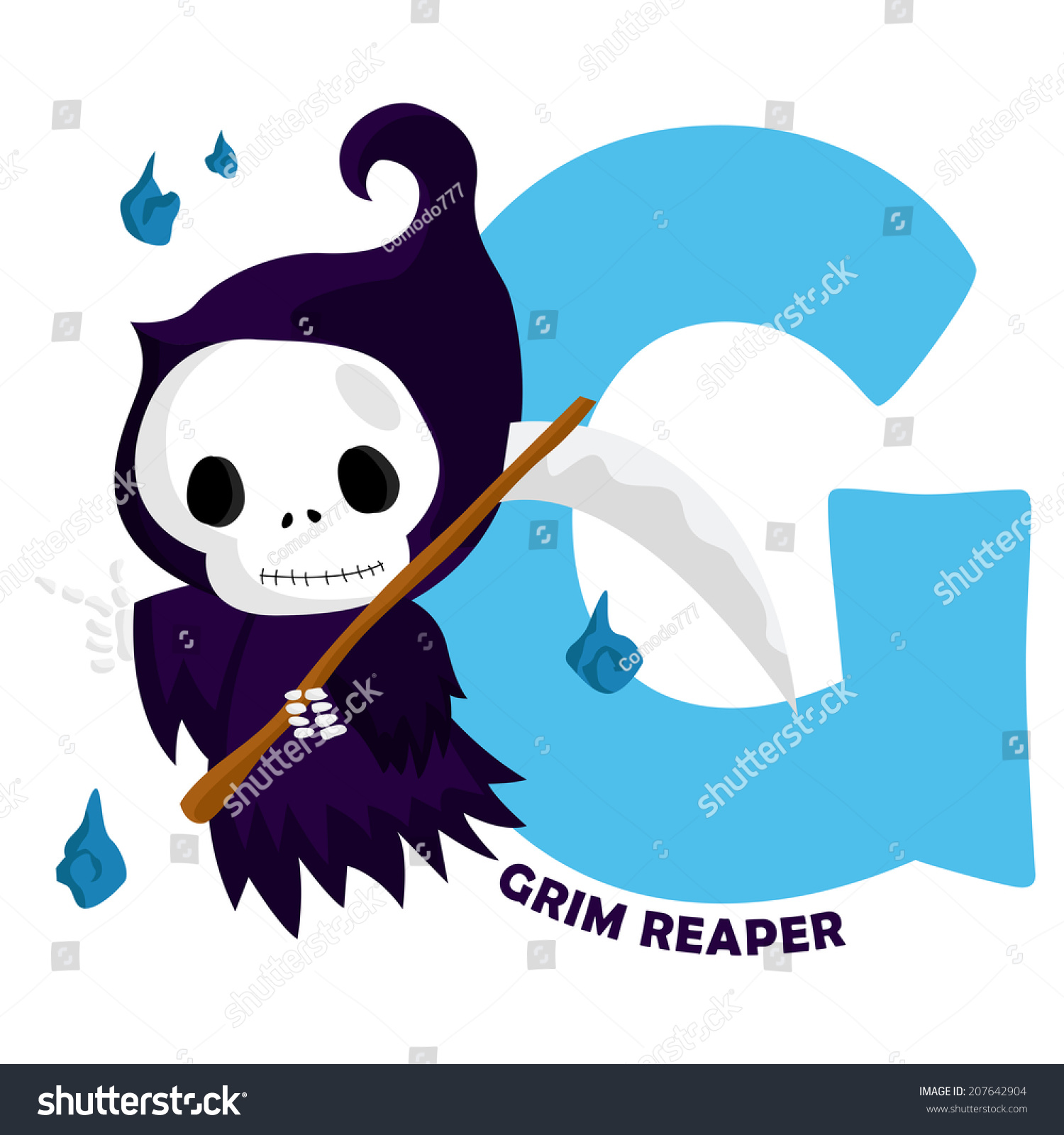G Grim Reaper Stock Vector (Royalty Free) 207642904