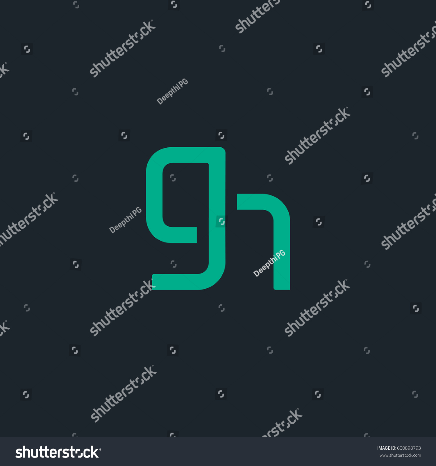 G H Letter Logo Design Vector Stock Vector (Royalty Free) 600898793