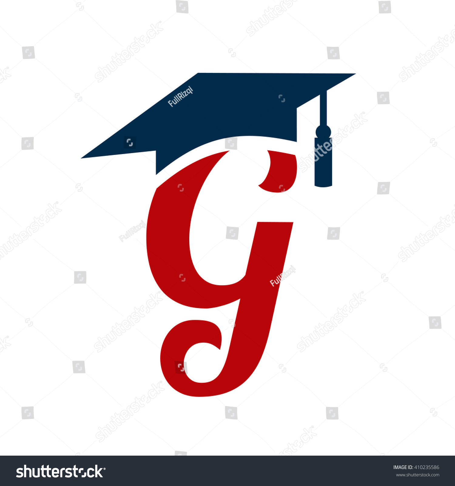 G Initial Graduation Cap Logo Stock Vector (Royalty Free) 410235586 ...