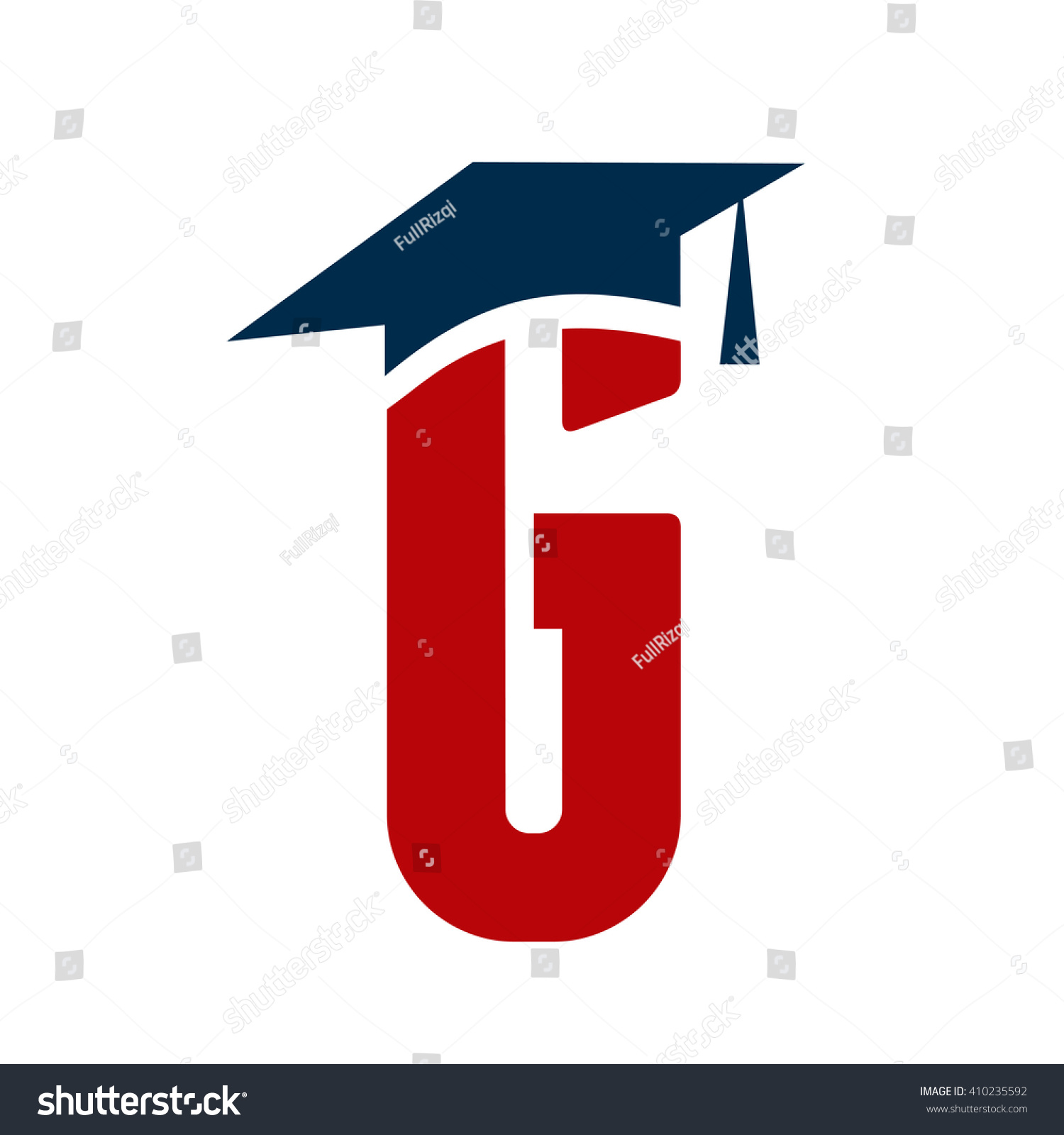 G Initial Graduation Cap Logo Stock Vector (Royalty Free) 410235592 ...